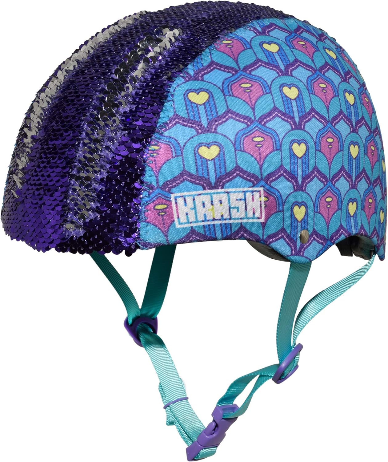 Krash Girls Bike Helmet, Purple Feather Flip Sequin - Walmart.com