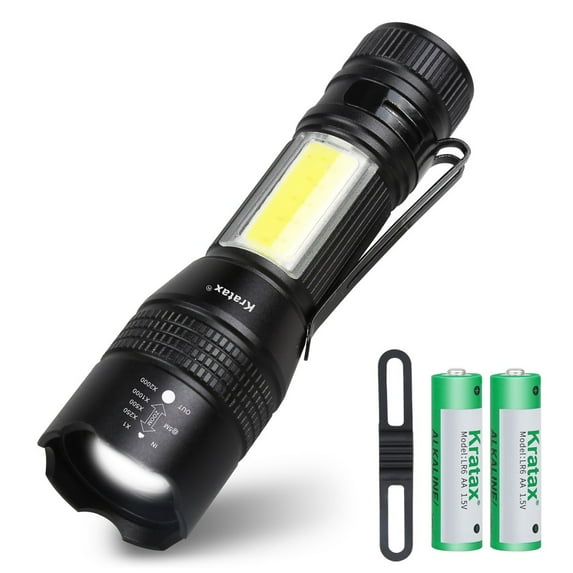 Kratax Bright LED Tactical Flashlight, 700 Lumen, 6 Modes, Zoomable ...