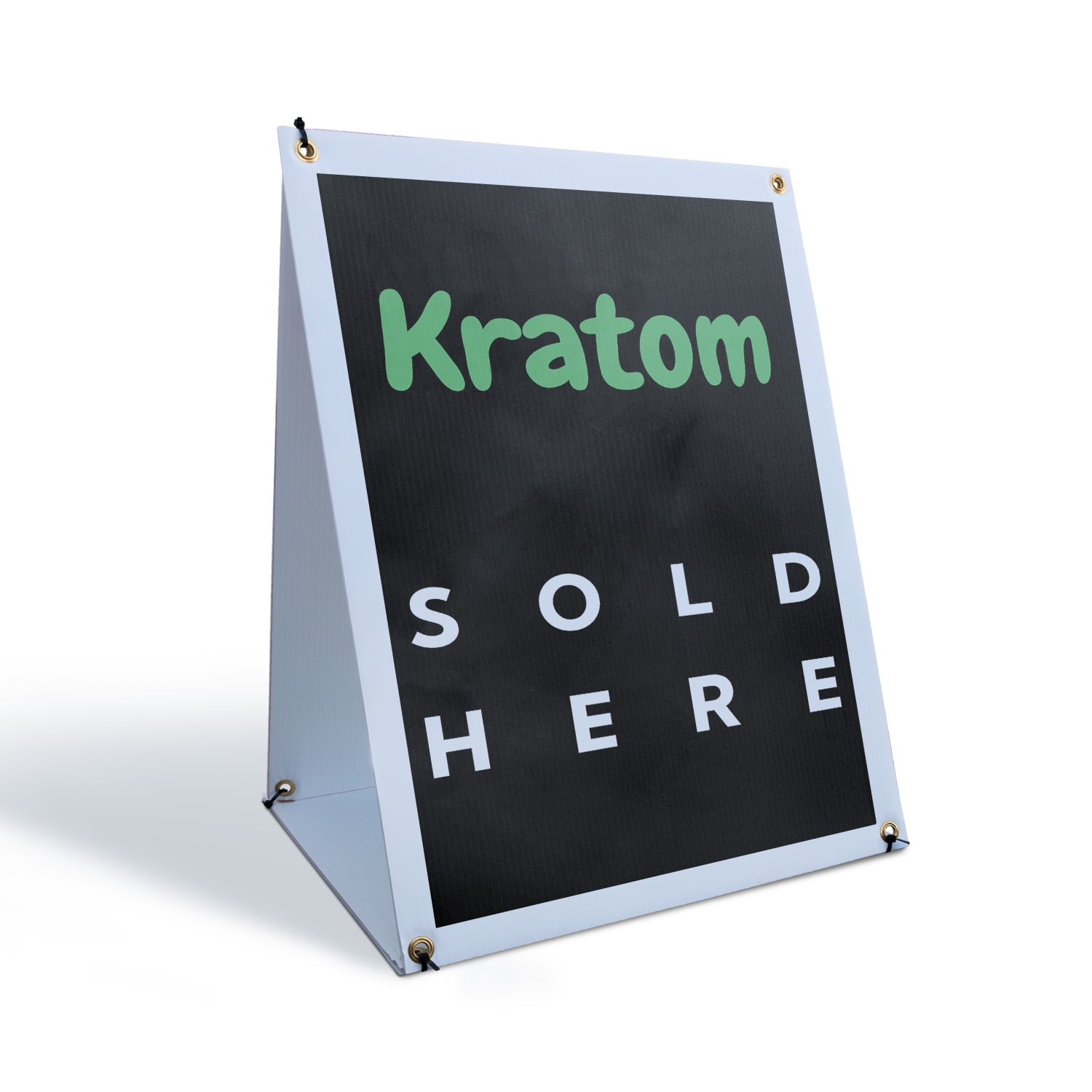 Kratom Sold Here Sidewalk Sign 24 Inch x 36 Inch A-Frame Images On Both ...