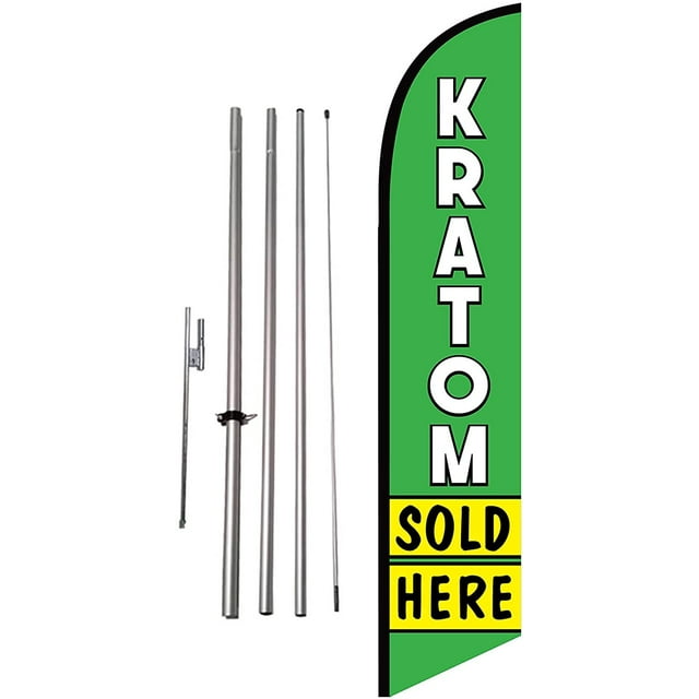 Kratom Sold Here Smoke Shop Advertising Feather Banner Swooper Flag ...