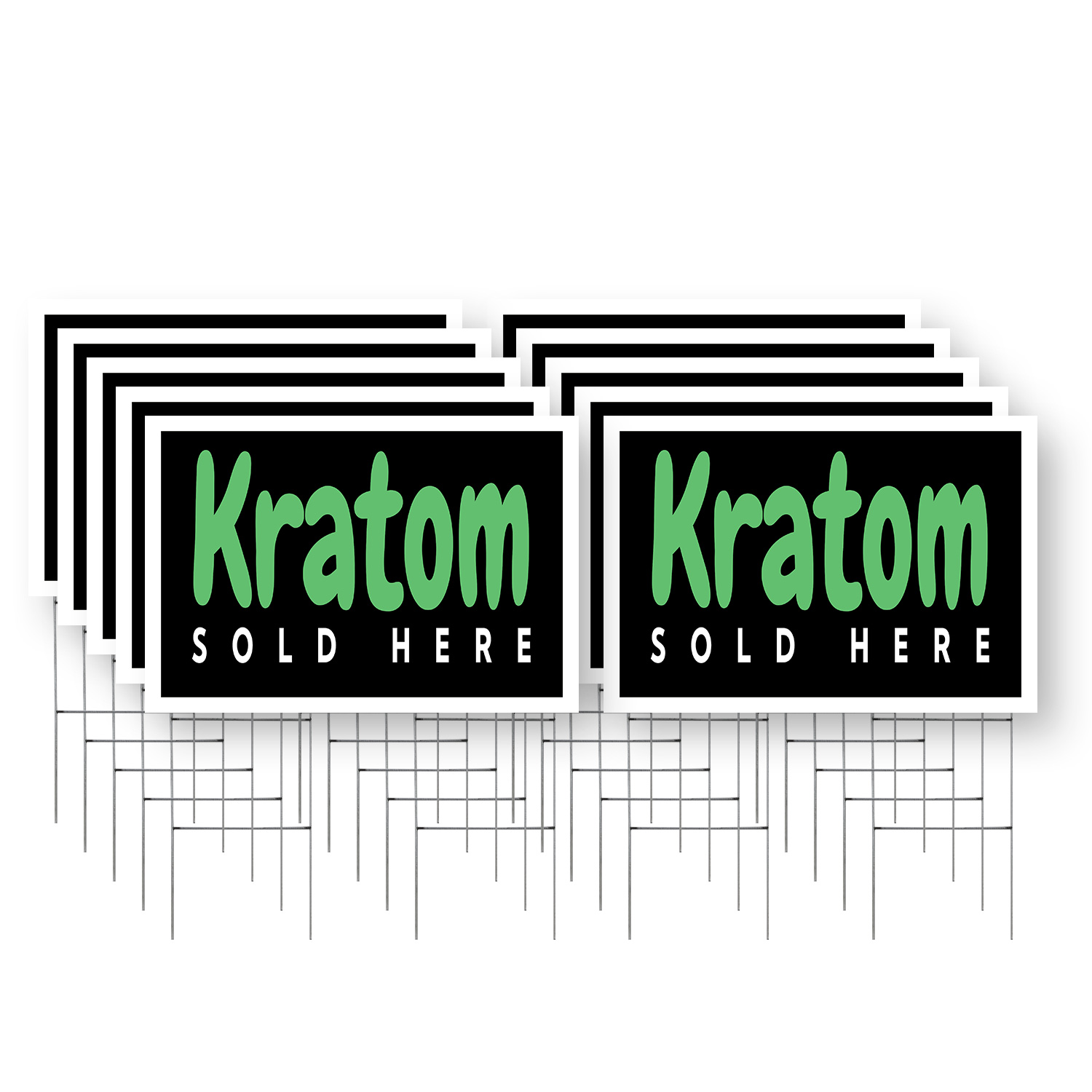 Kratom Sold Here Yard Sign 10 Pack of 24 Inch x 36 Inch Single Sided ...