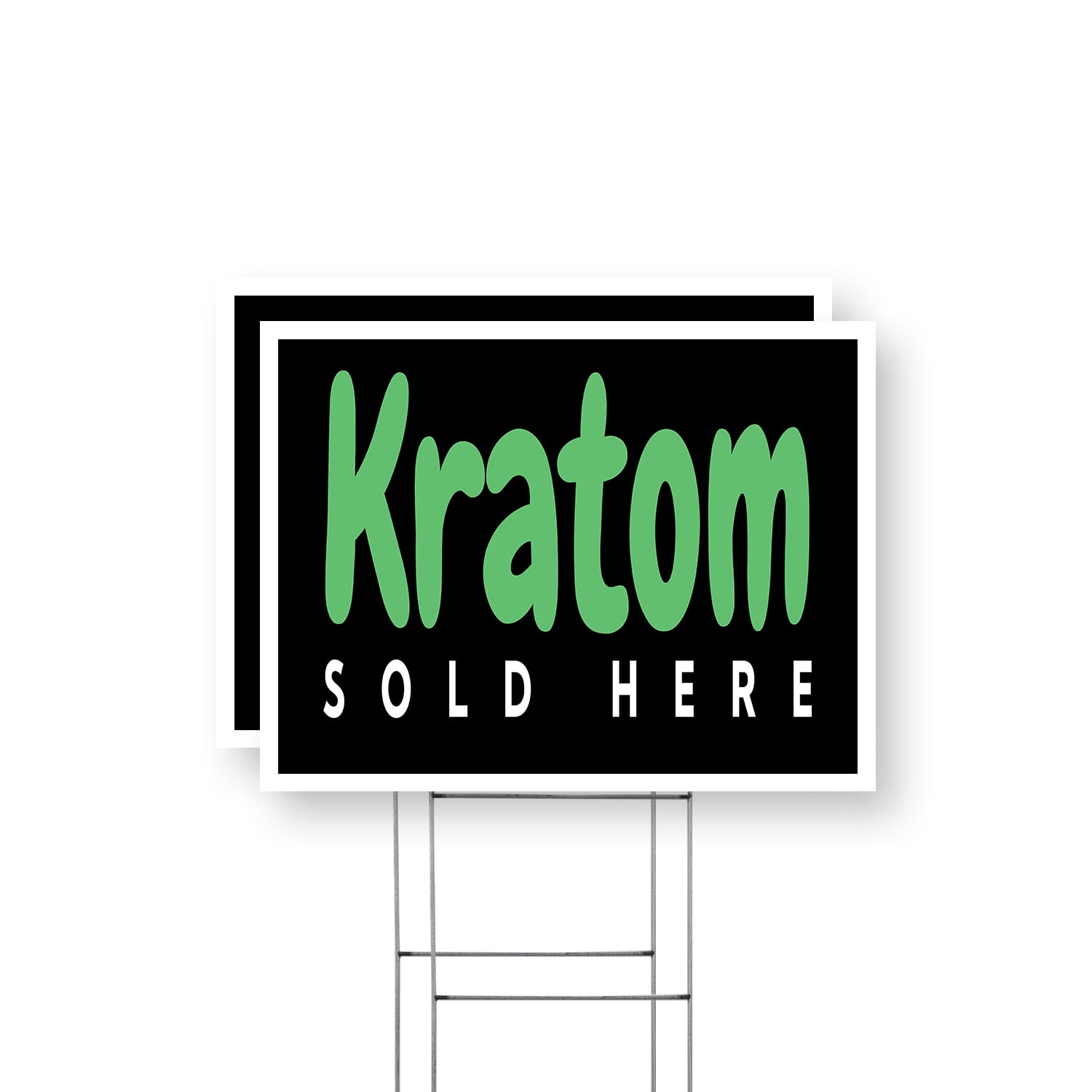 Kratom Sold Here Yard Sign 2 Pack of 18 Inch x 24 Inch Single Sided ...