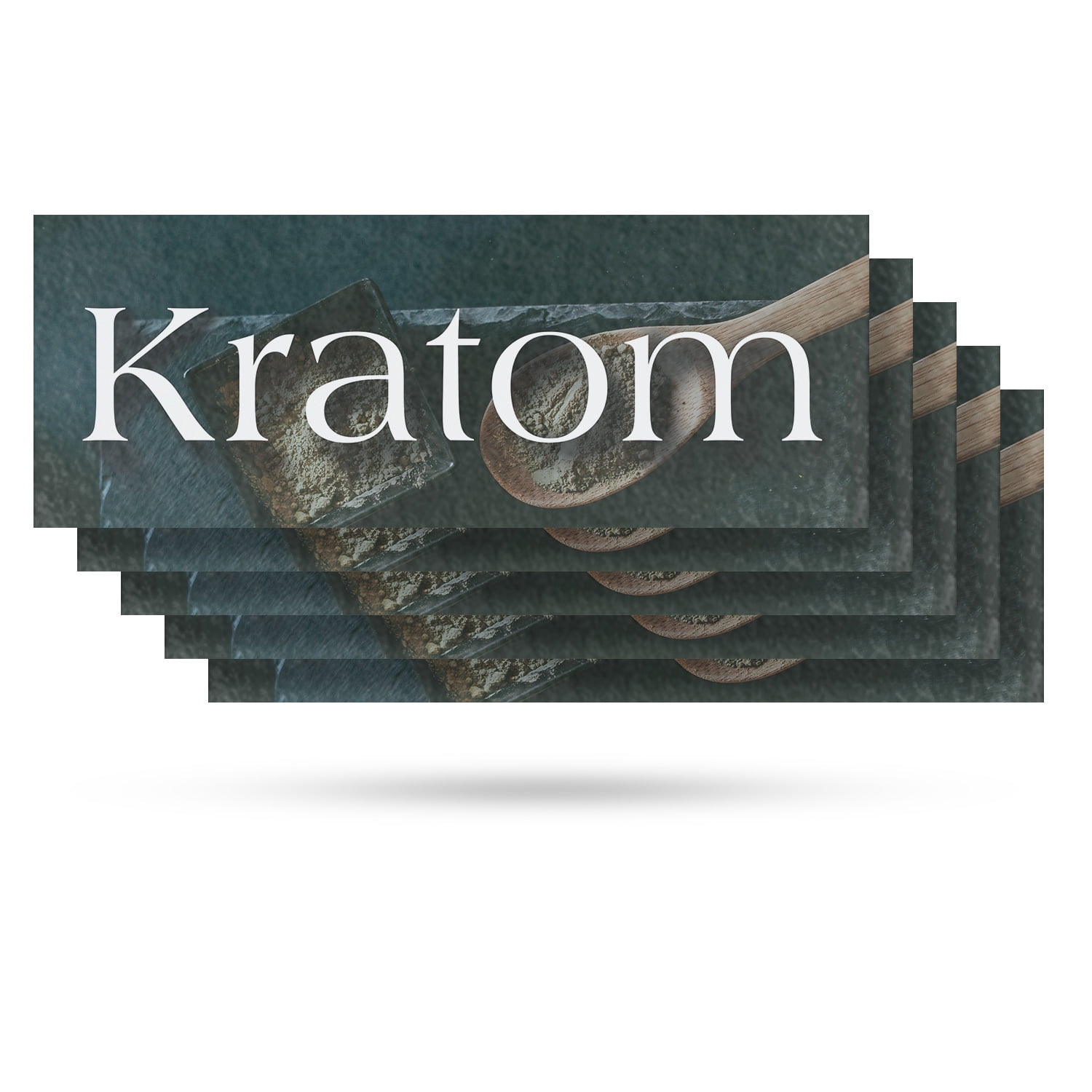 Kratom Vinyl Decal 5 Pack of 12 Inch x 5 Inch Weatherproof Heavy-Duty ...