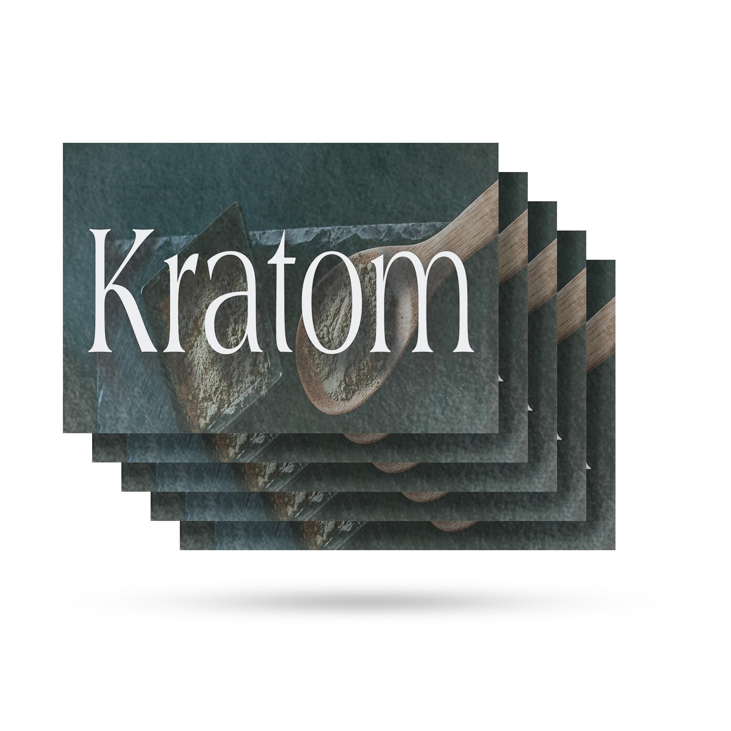 Kratom Vinyl Decal 5 Pack of 18 Inch x 24 Inch Weatherproof Heavy-Duty Adhesive Backing | Herbal ...