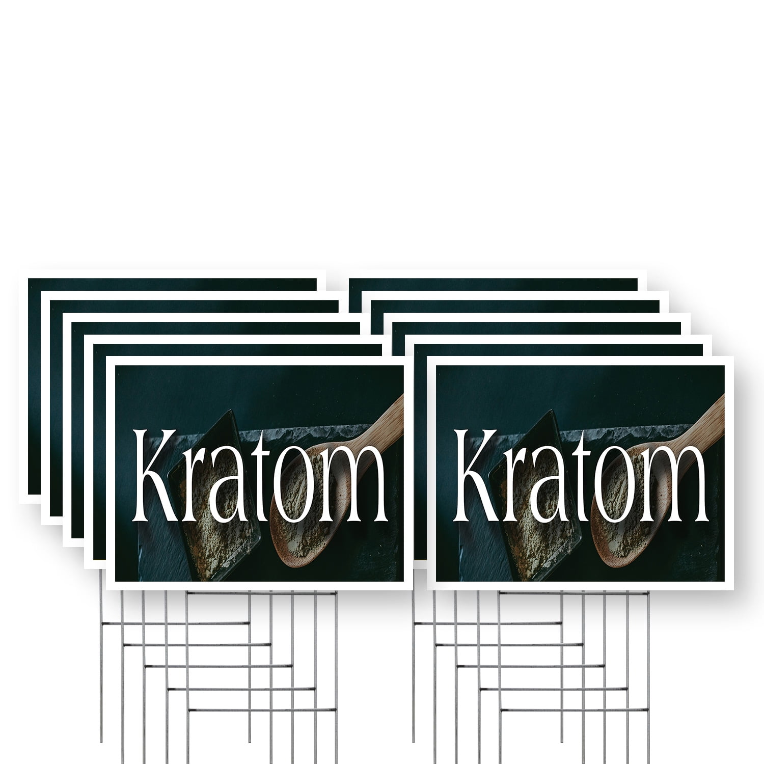 Kratom Yard Sign 10 Pack of 12 Inch x 16 Inch Double Sided Weatherproof ...