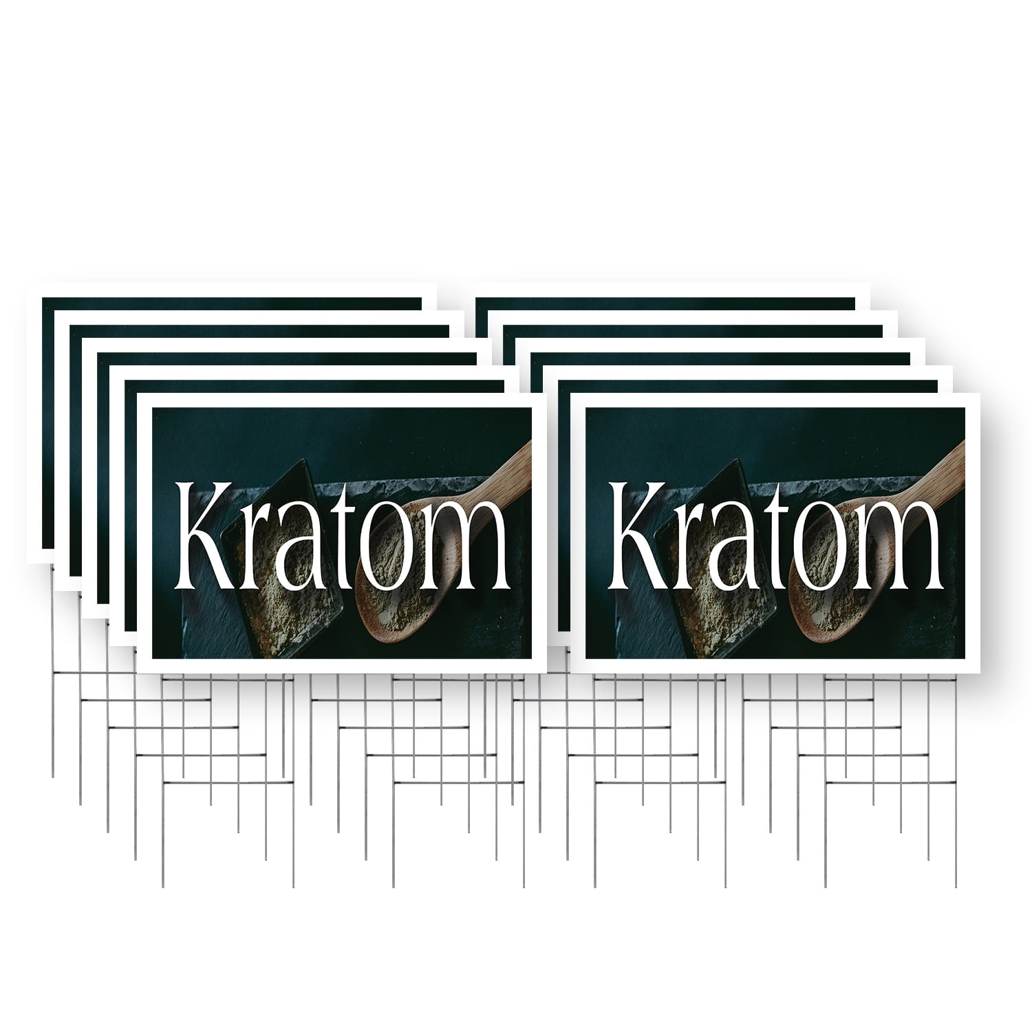 Kratom Yard Sign 10 Pack of 24 Inch x 36 Inch Single Sided Weatherproof ...