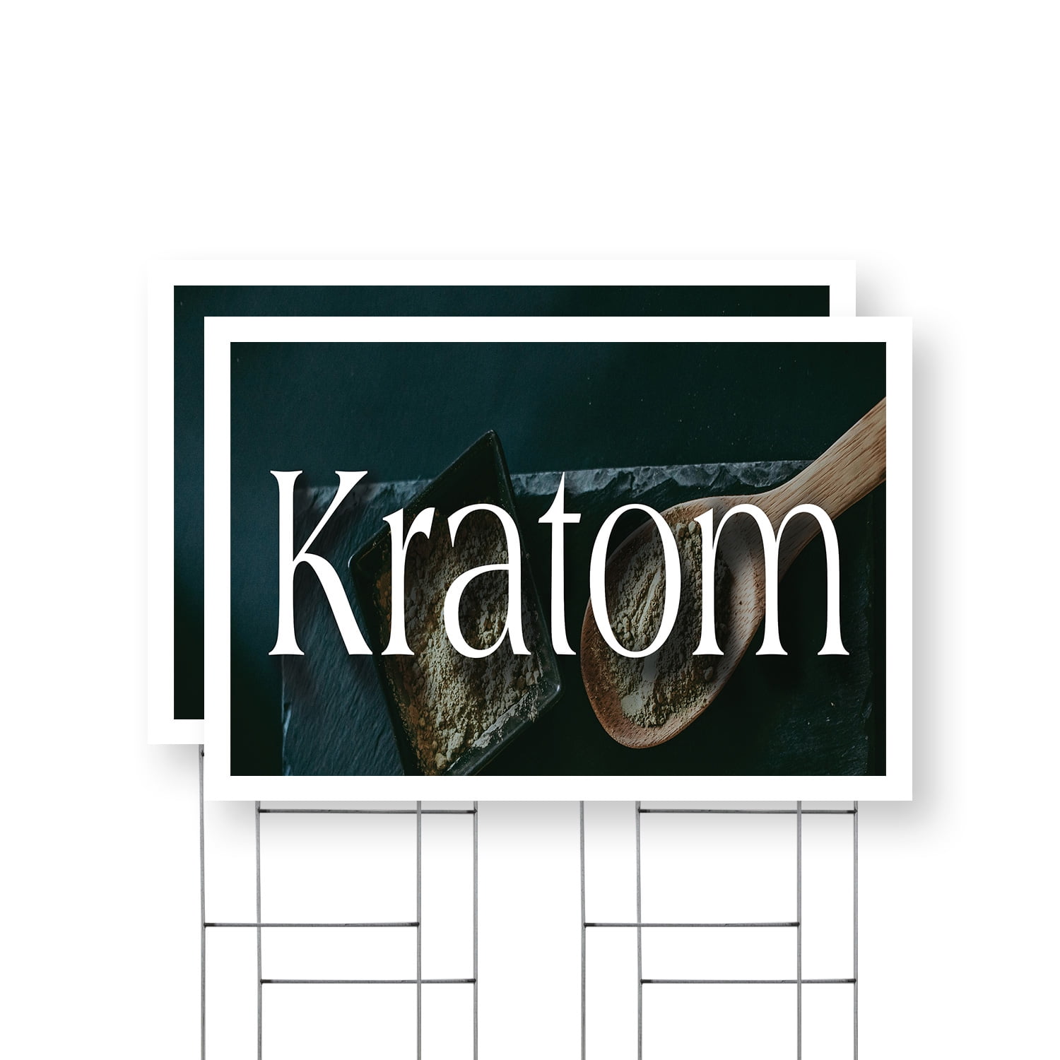 Kratom Yard Sign 2 Pack of 24 Inch x 36 Inch Single Sided Weatherproof ...