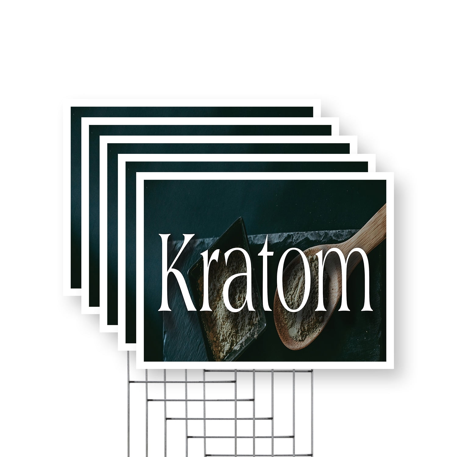 Kratom Yard Sign 5 Pack of 12 Inch x 16 Inch Single Sided Weatherproof ...