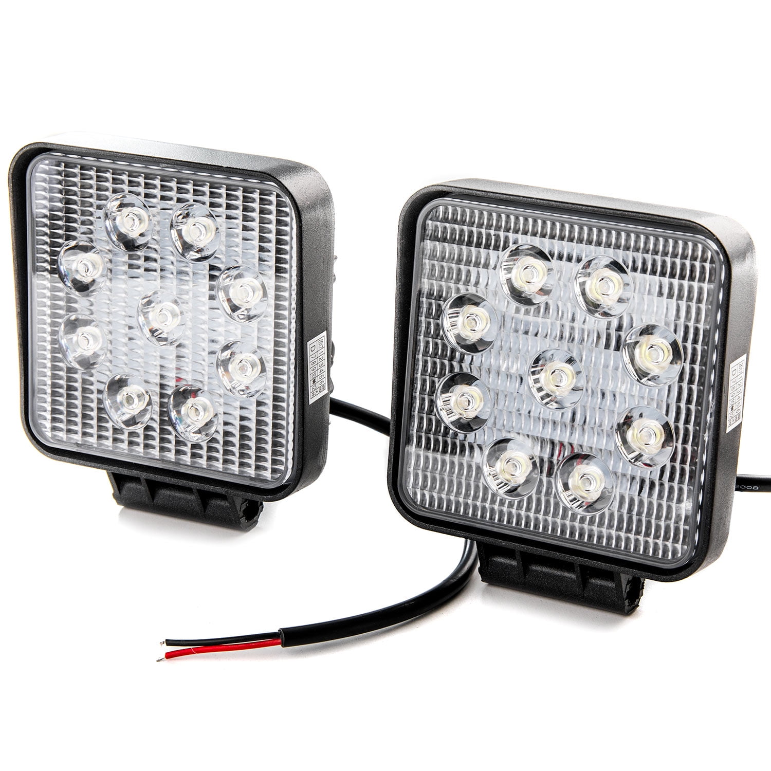 Krator 2pcs 18W Flood LED Light Square Bar Offroad Lights 4WD LED ...