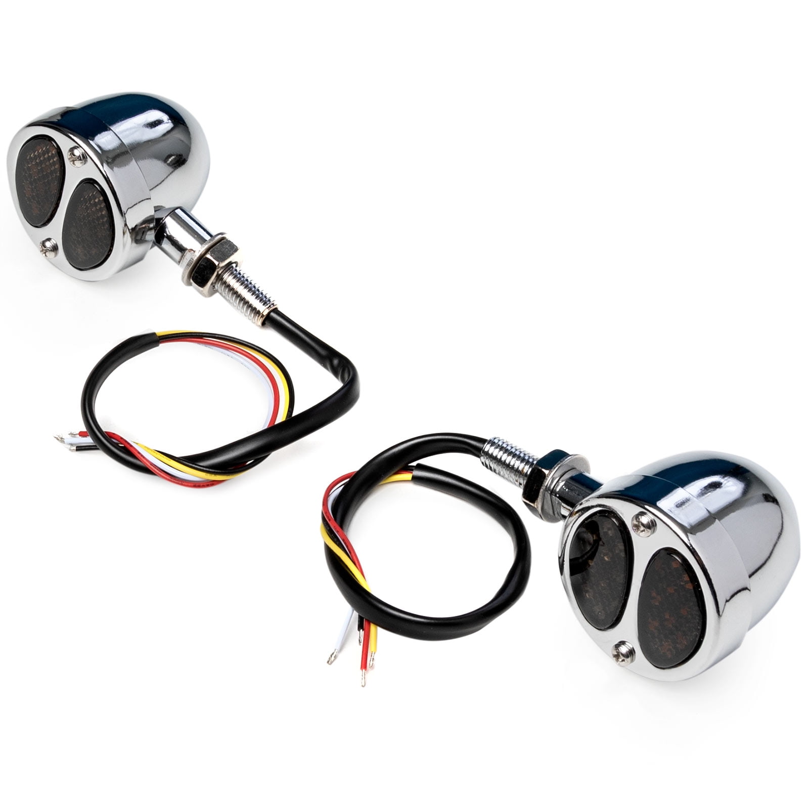 Krator 2x Universal Chrome Bullet Turn Signals with Integrated Brake ...