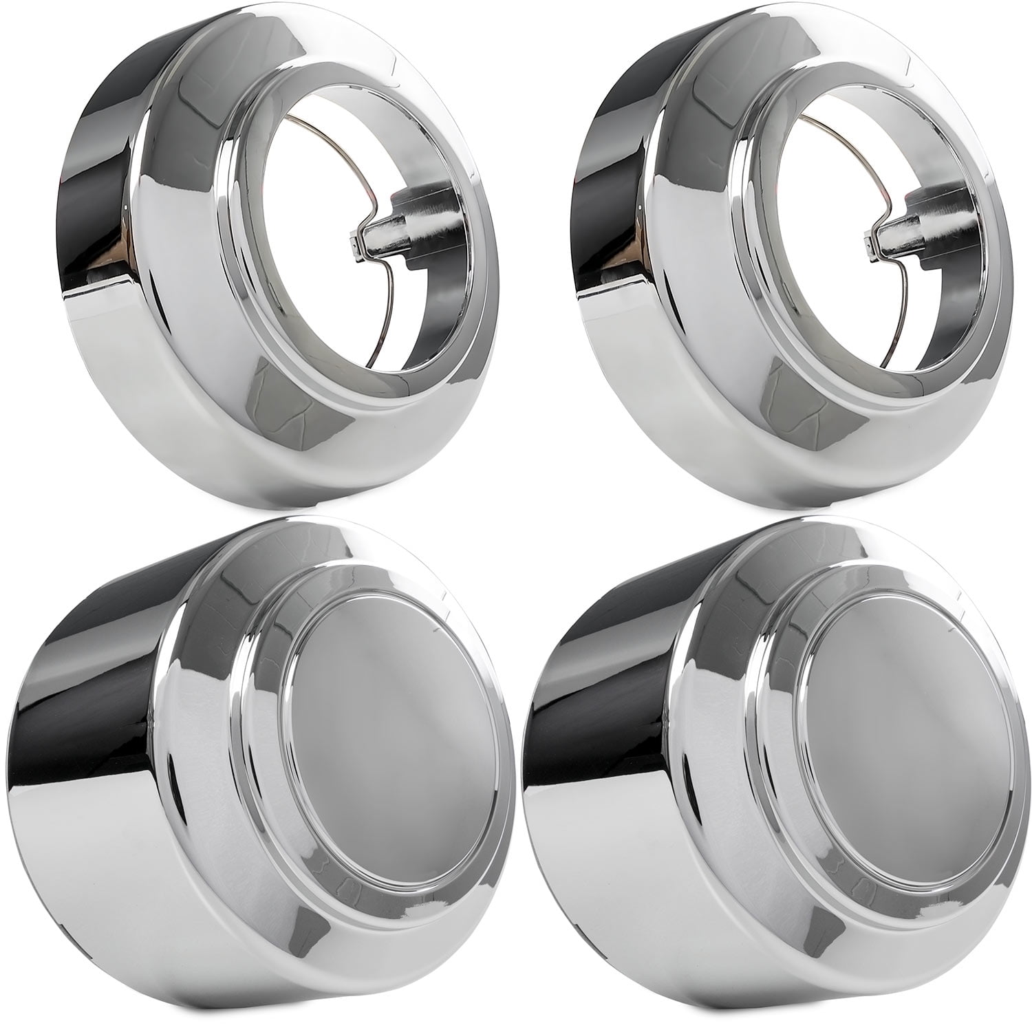 Krator 4x Chrome Center Caps Open and Closed Wheel Lug Nut Hub Cap ...