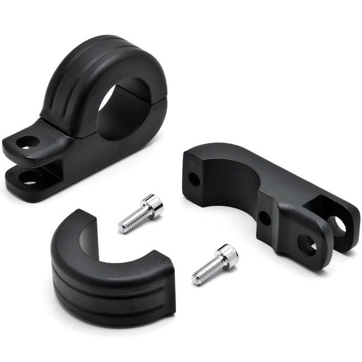 Krator Black 1-1/4" Engine Guard Tube Bar Footpeg Clamps Compatible ...