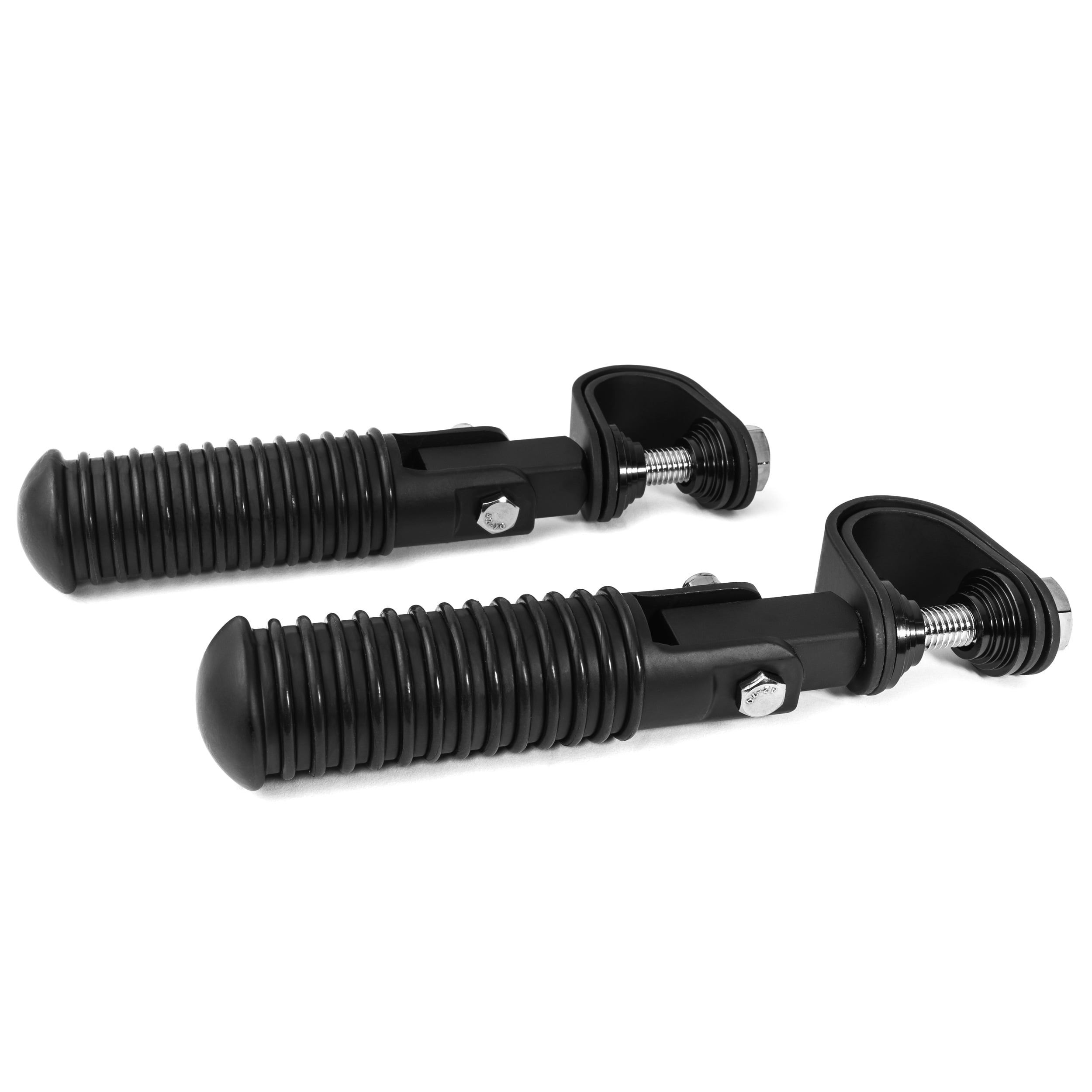 Krator Black Foot Pegs with 1-1.25" Inch Engine Guard Clamps, Anti ...
