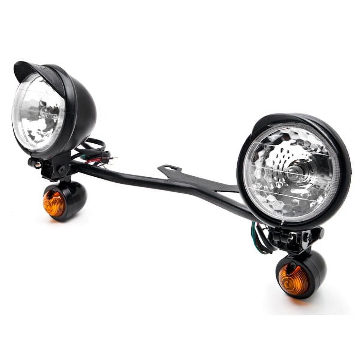 Krator Black Motorcycle Driving Passing Spotlight Light Bar & Turn ...