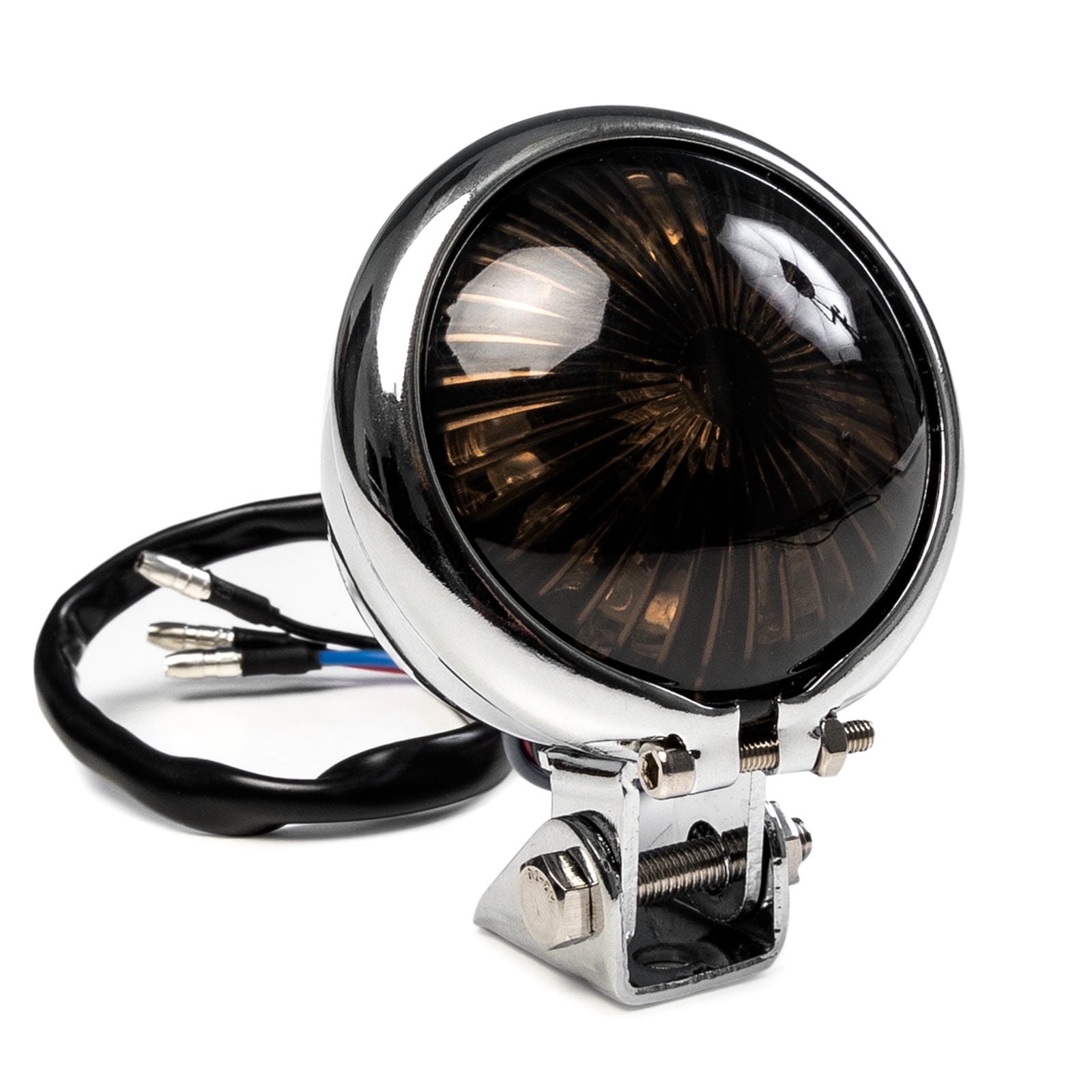 Krator Chrome Bates-Style Mini LED Tail Light with Smoke Lens - Mini ...