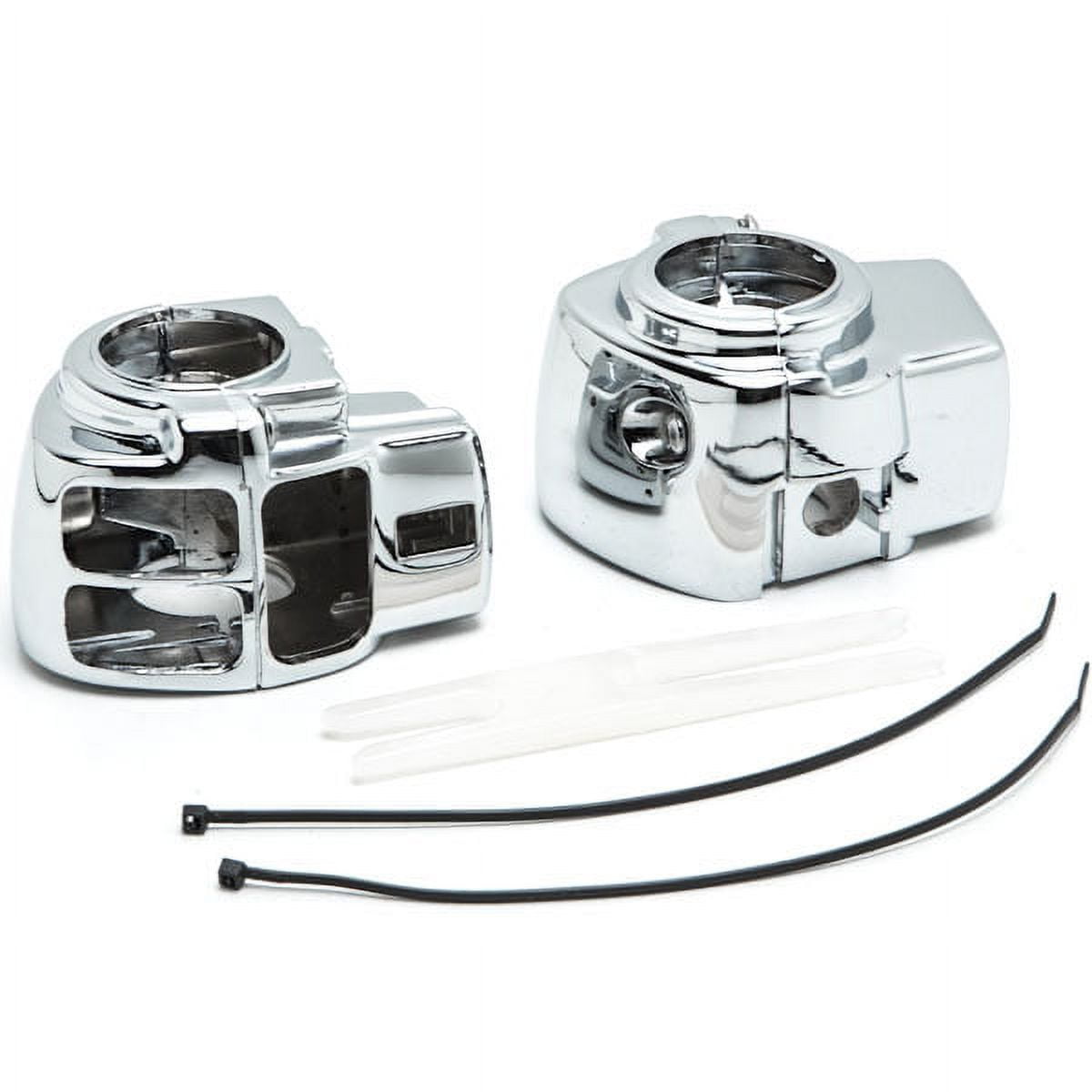 Krator Chrome Handlebar Switch Housings Control Cover Kit Compatible ...