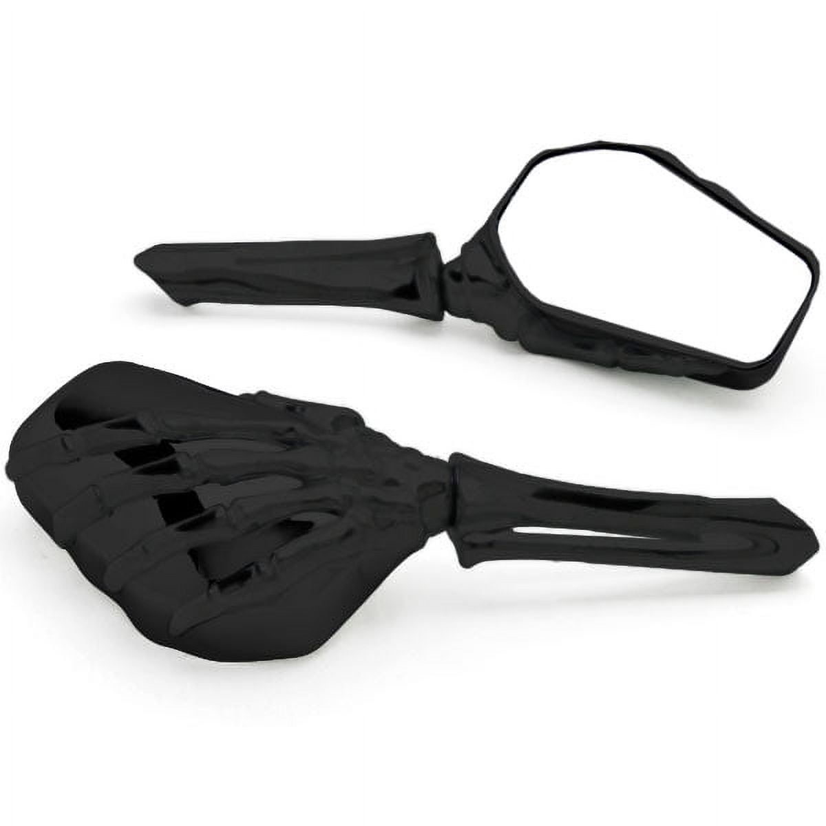 Krator Custom Black Motorcycle Skeleton Bone Hands Mirrors Compatible ...