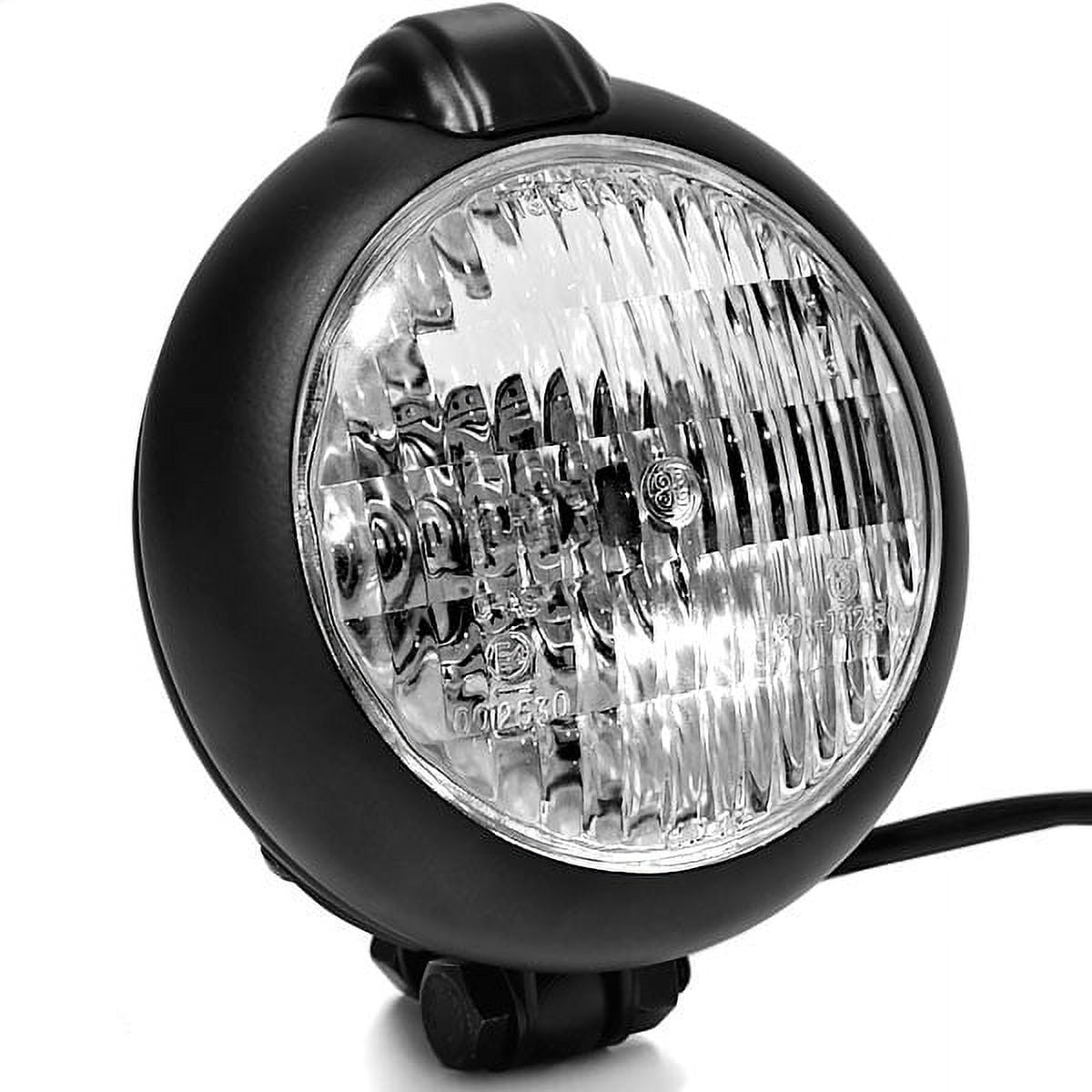 Krator Motorcycle Black Headlight Universal Cruisers Choppers Cafe ...