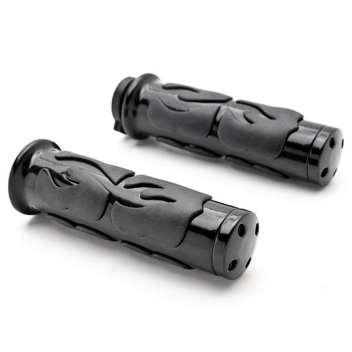 Krator Motorcycle Hand Grips 1 Inch Handlebar Black Compatible with ...