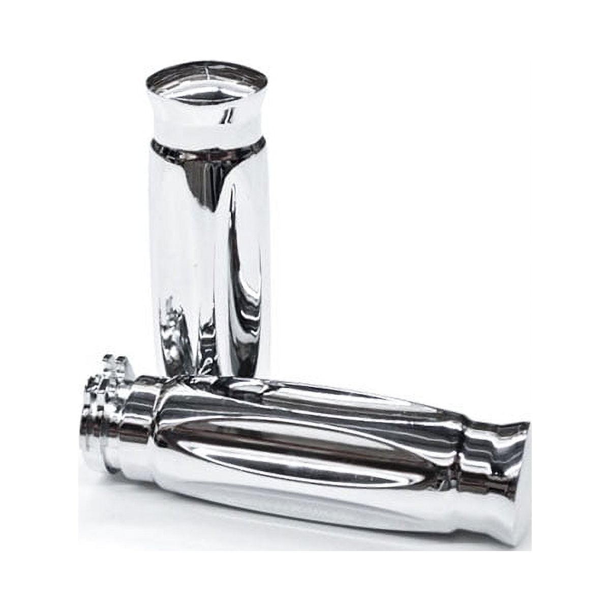 Krator Motorcycle Shotgun Shell Chrome Hand Handlebar Grips Chrome ...