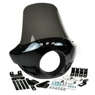Emgo Venom Mini Cafe Black Fairing Windshield 5.75" Headlight Opening ...