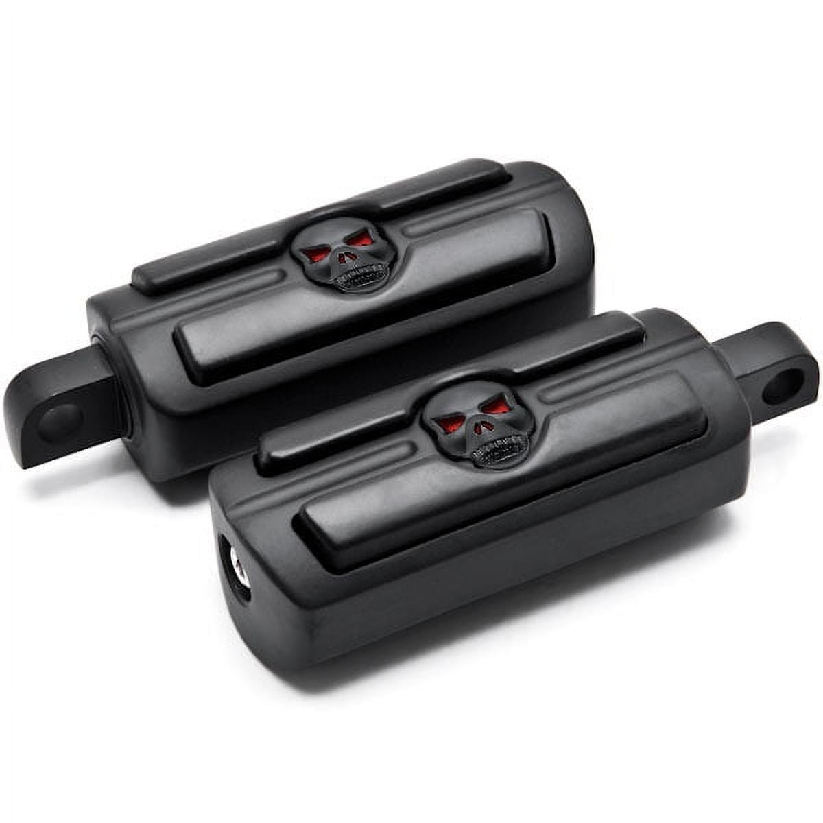 Krator Skull Head Front or Rear Foot Peg Foot Rests Black Compatible ...