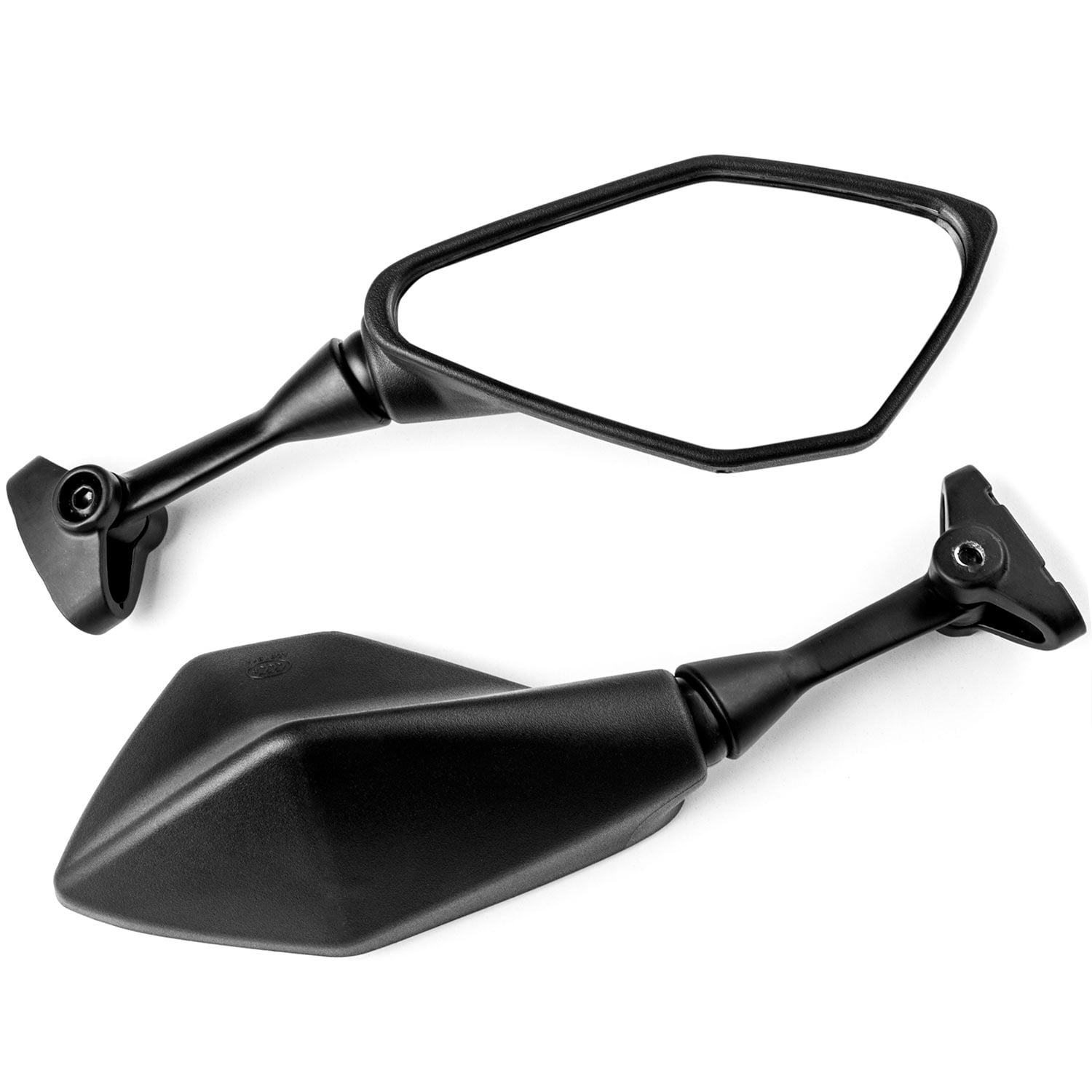 Krator Universal Black Motorcycle Mirrors for Street Bike, Sportbike ...