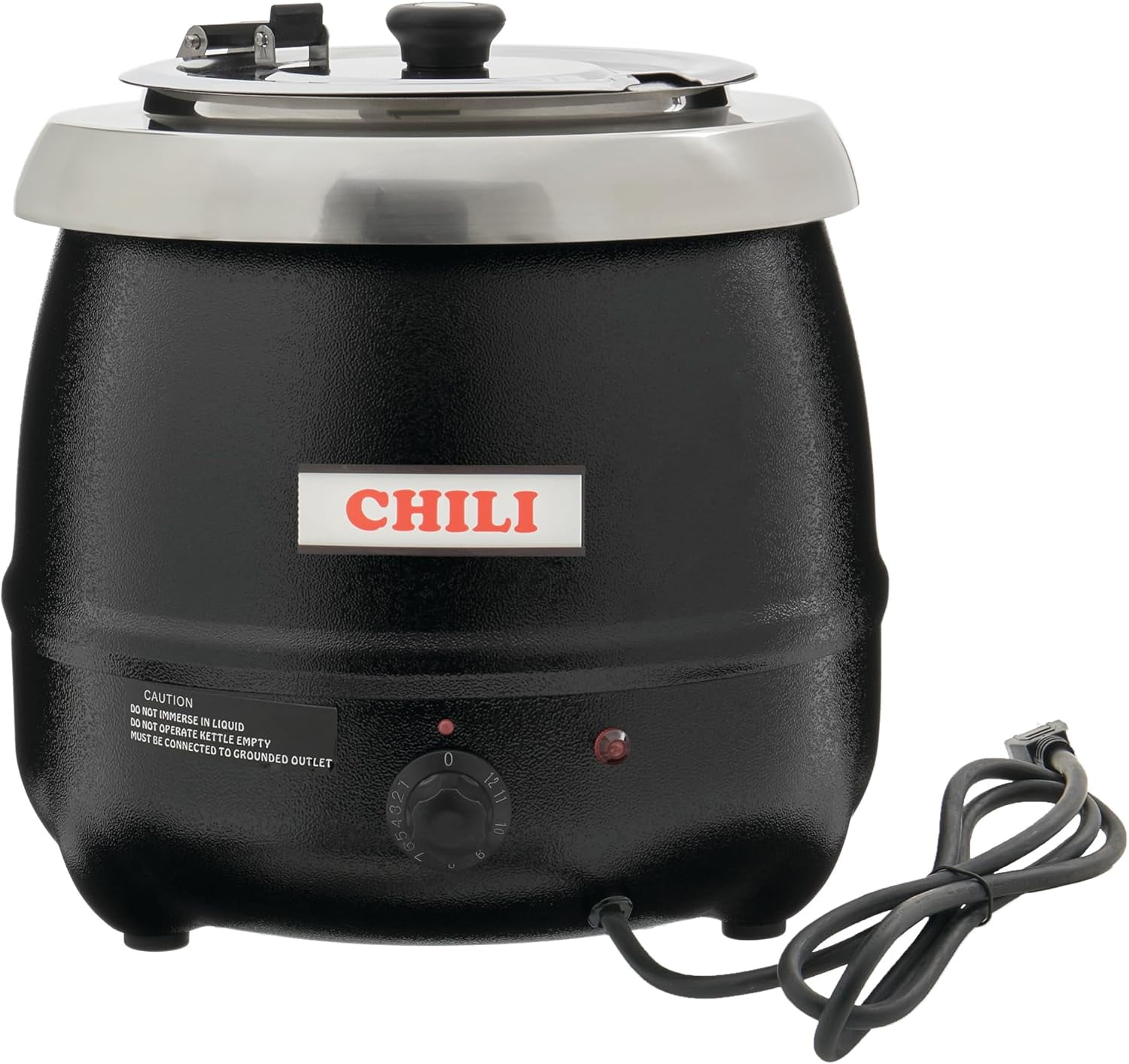 Kratos Commercial Food Warmer, 10.5 Quart Black Soup Kettle with Hinged ...