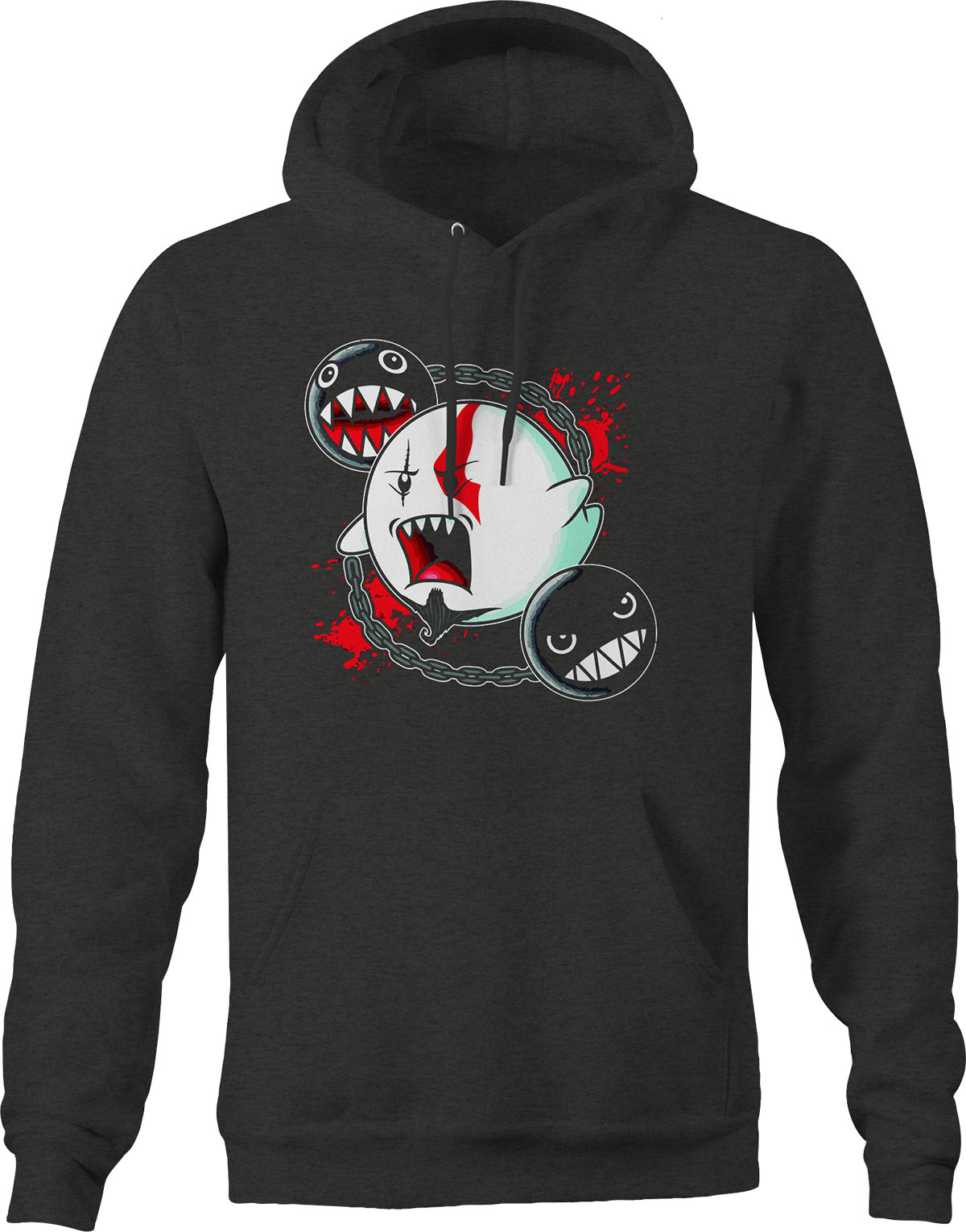 Kratos Mario Ghost Masup God of War Big Boo Nerd Hoodies for Men Large ...