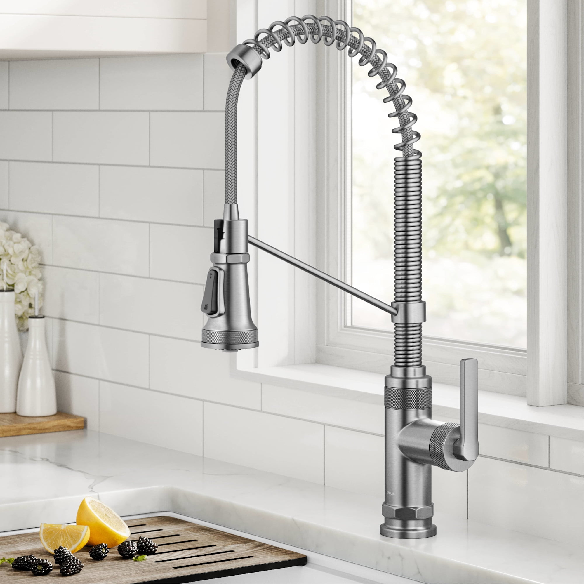 Kraus Kpf-4110 Allyn 1.8 GPM Single Hole Pre-Rinse Pull Down Kitchen ...
