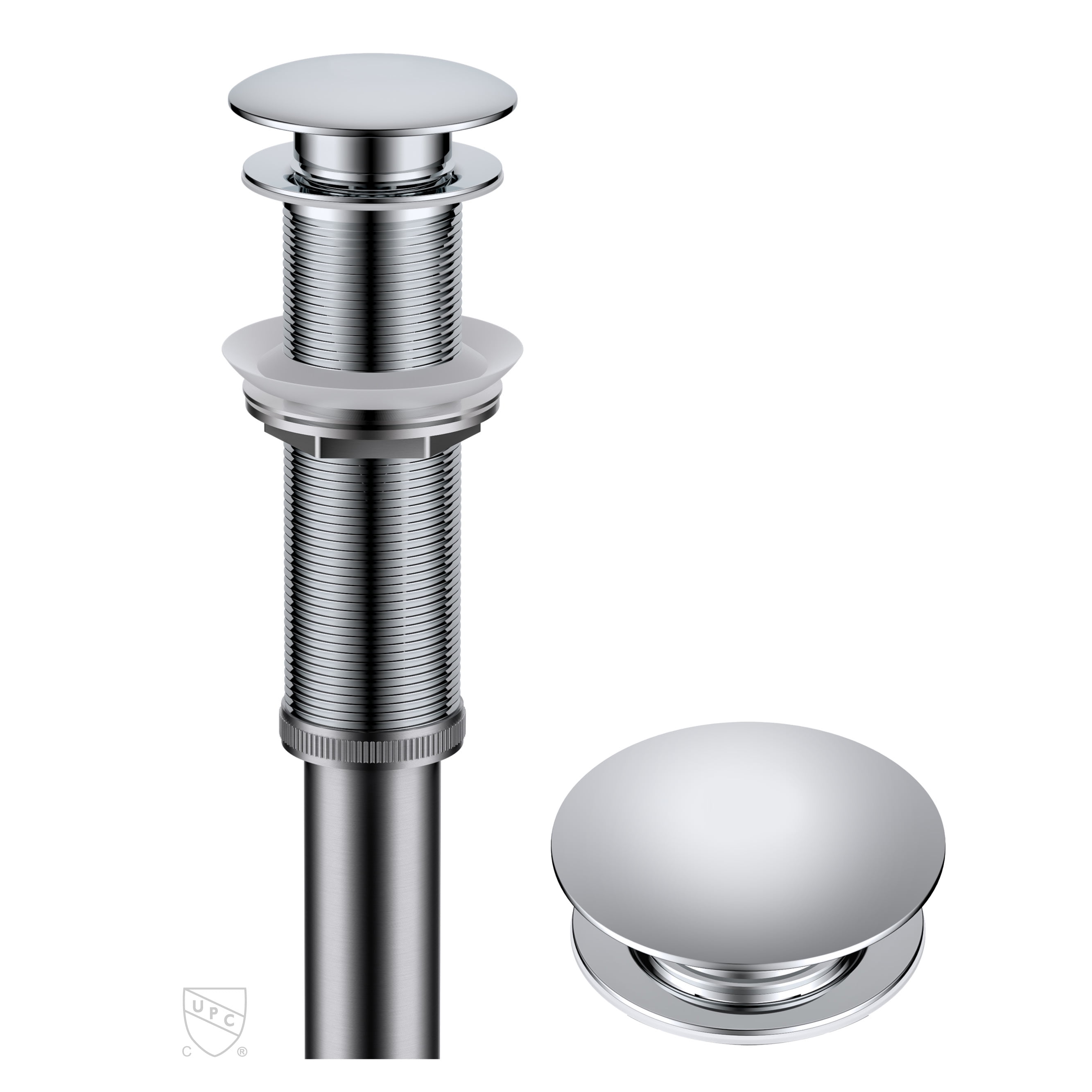 Kraus PU-L10CH Bathroom Sink Pop-Up Drain with Extended Thread in ...