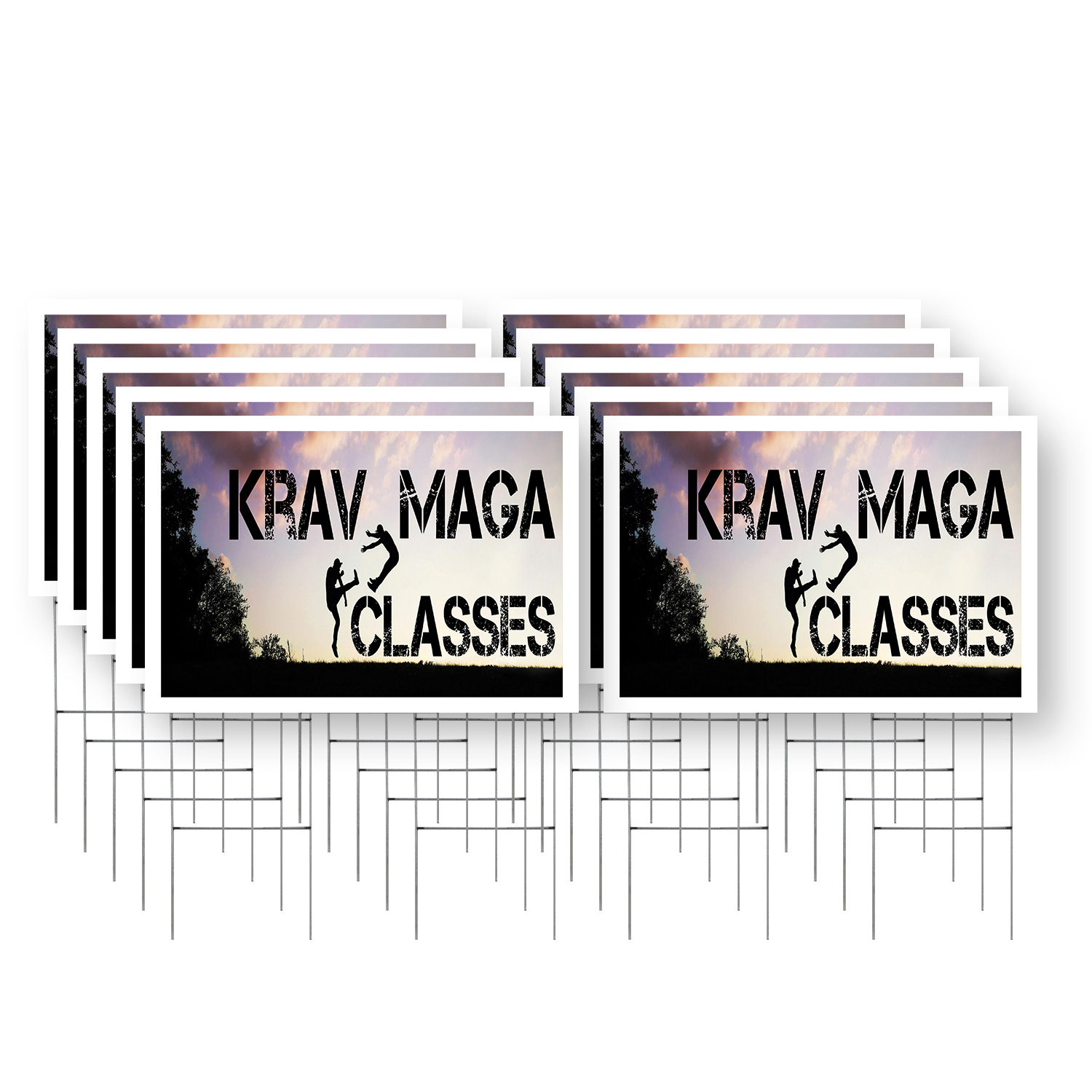 Krav Maga Classes Yard Sign 10 Pack of 24 Inch x 36 Inch Double Sided ...