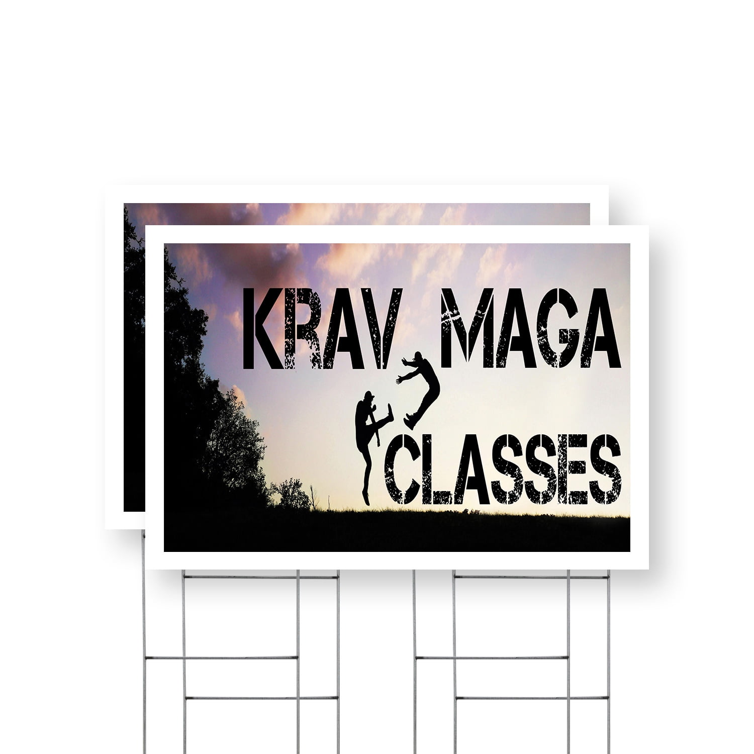 Krav Maga Classes Yard Sign 2 Pack of 24 Inch x 36 Inch Double Sided ...
