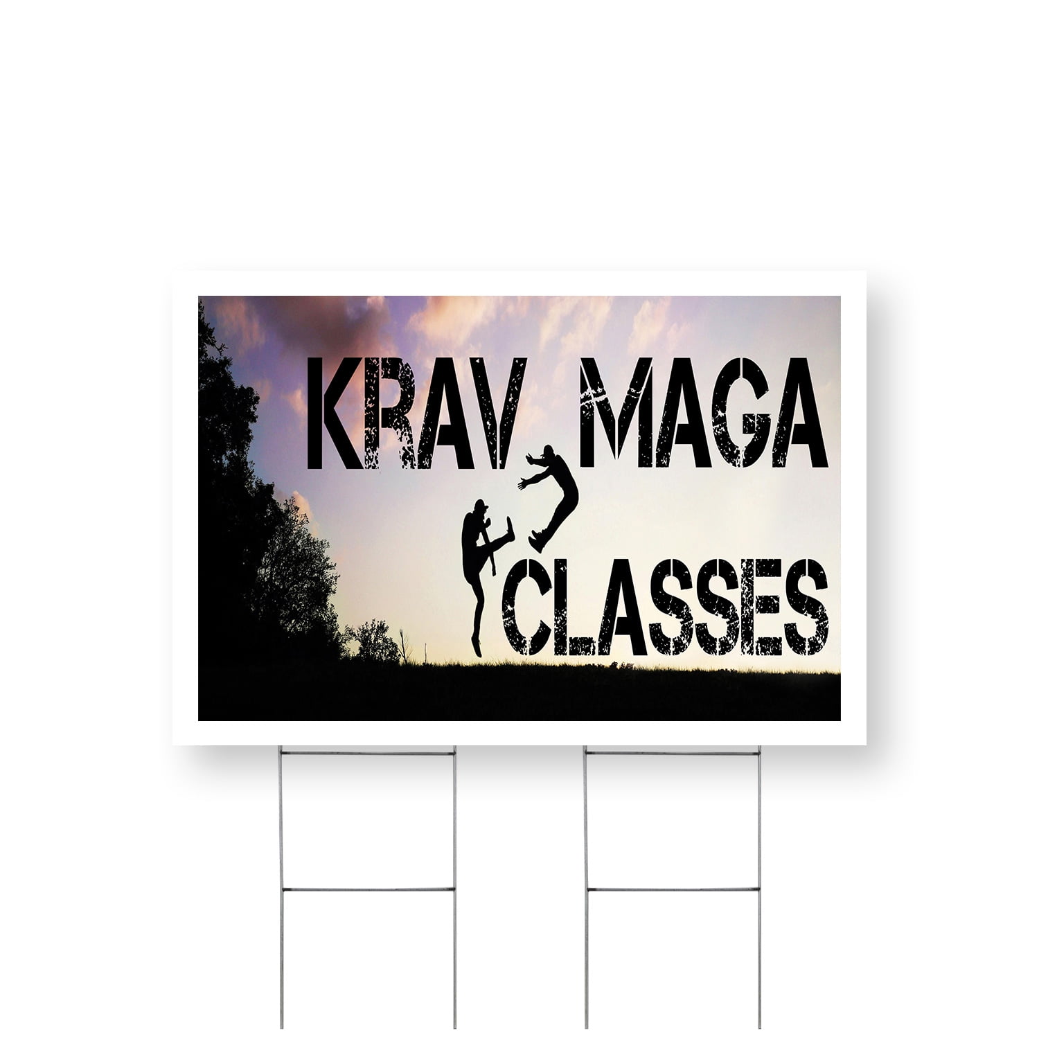 Krav Maga Classes Yard Sign 24 Inch x 36 Inch Single Sided Weatherproof ...
