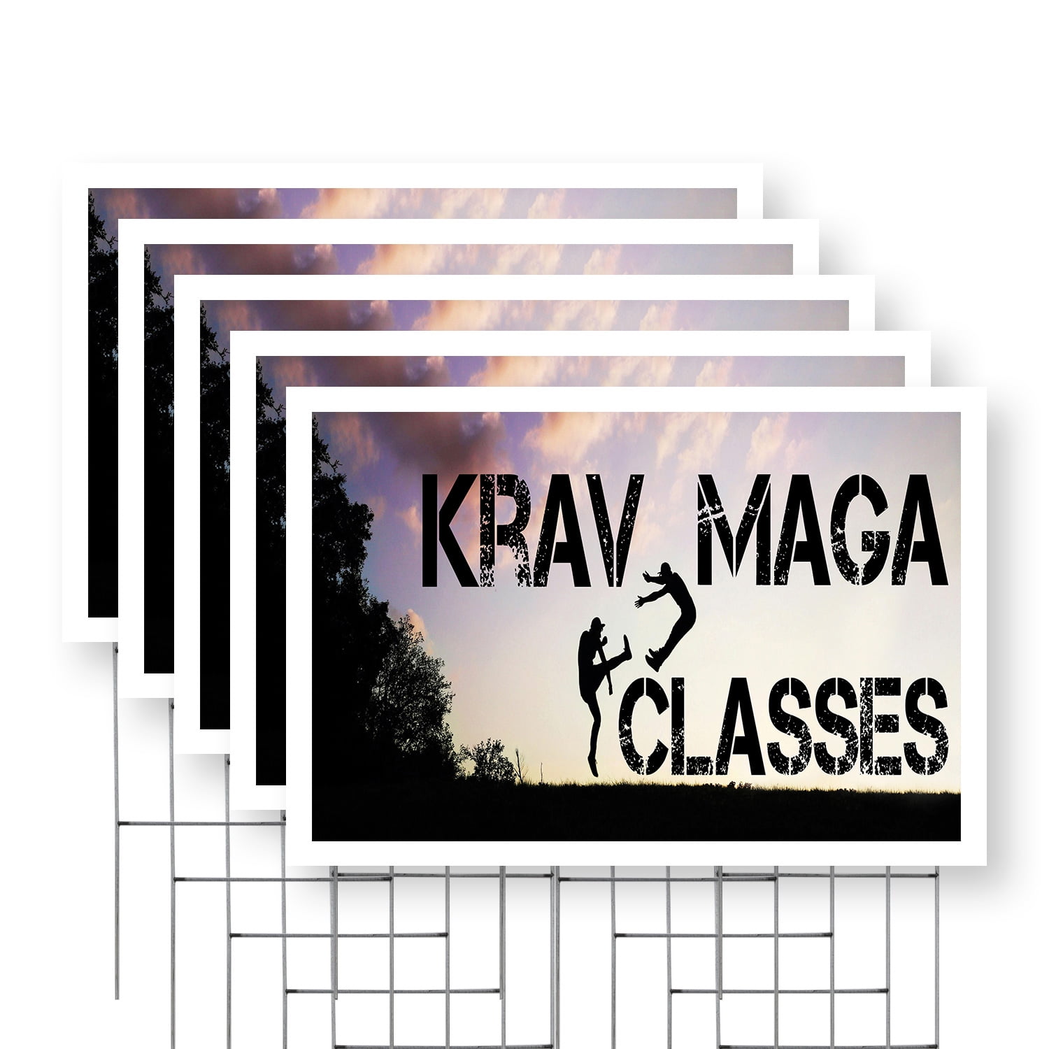 Krav Maga Classes Yard Sign 5 Pack of 24 Inch x 36 Inch Double Sided ...