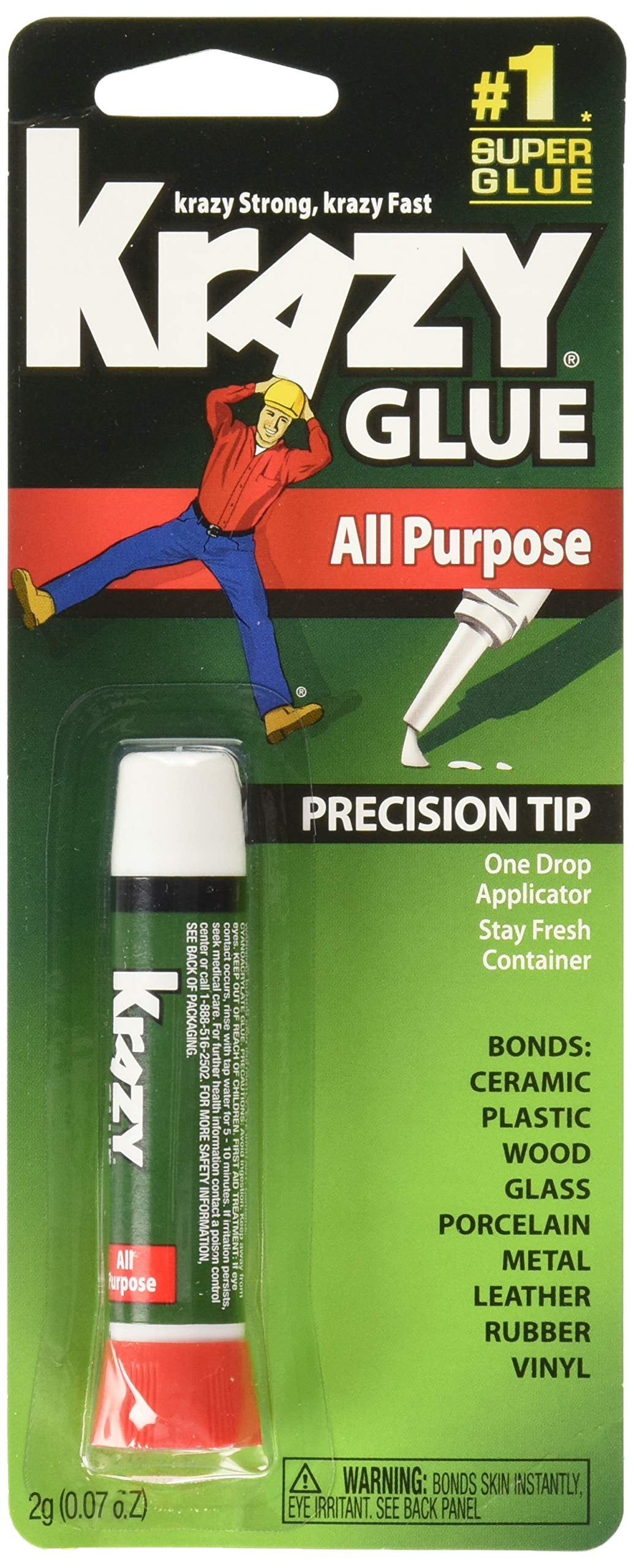 Krazy Glue Instant Purpose Tube 0.07-Ounce Pack of 6, Clear 6 count ...