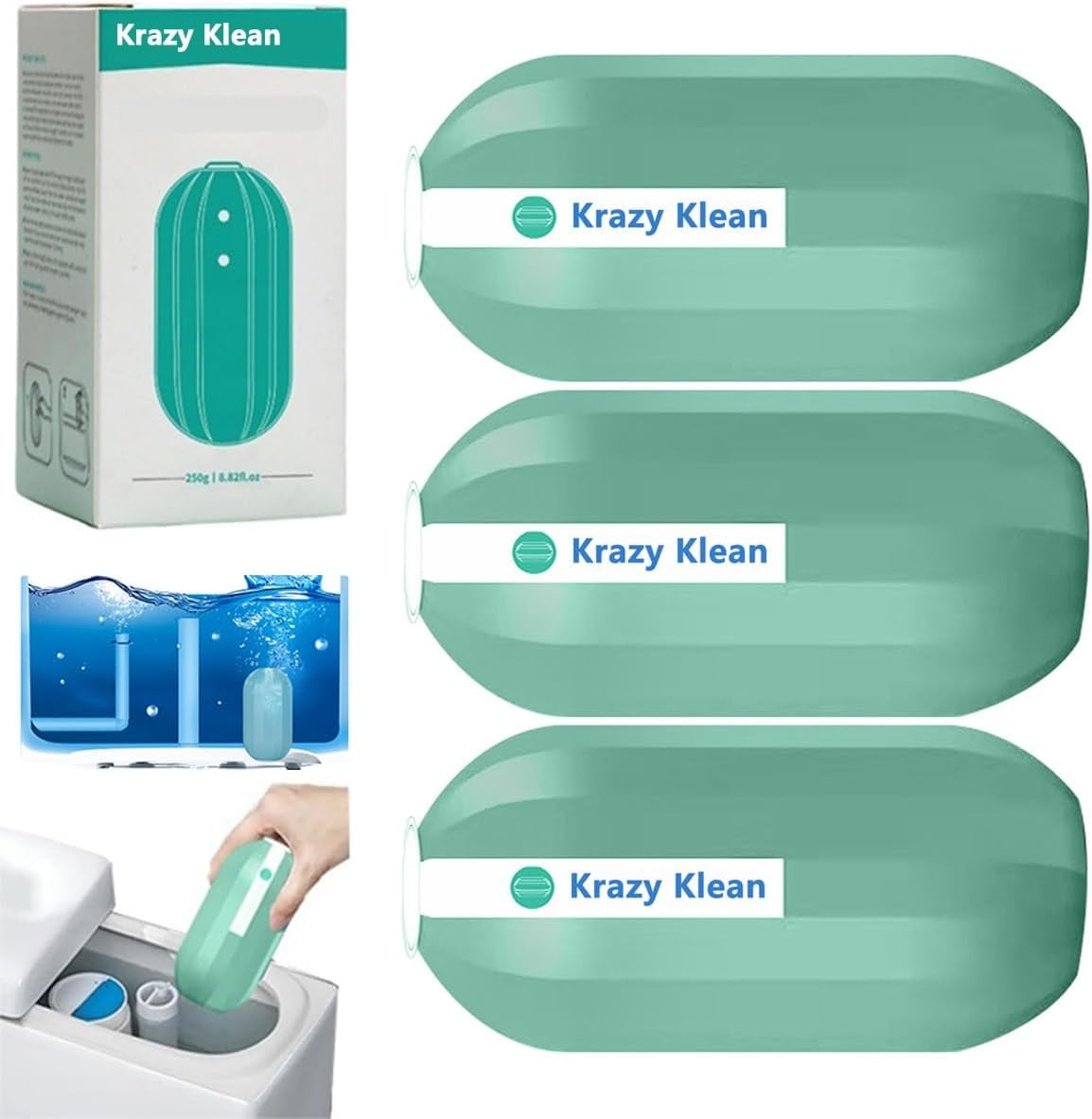 Krazy Klean Toilet Cleaner, 10 Years Krazy Clean Pro, Bowl Clean Gel ...