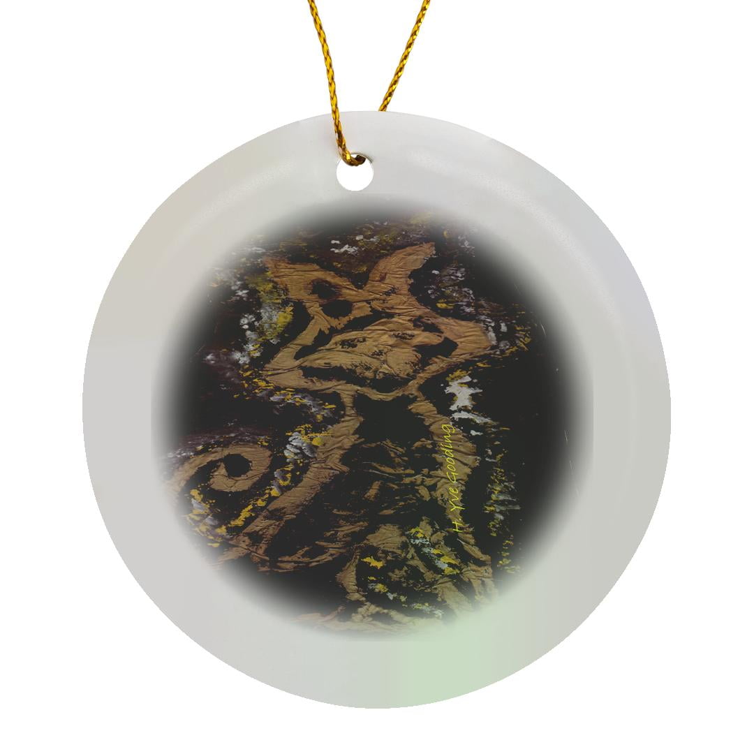 3drose, Krazy Kool Kat in Gold, Circle Porcelain Ornament - Walmart.com