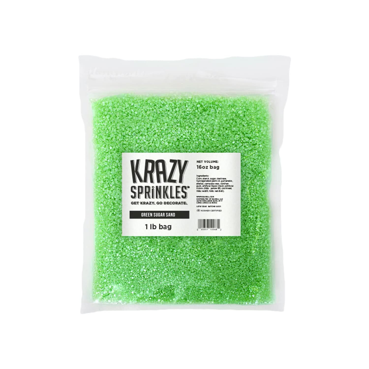 Krazy - Sugar Sands (1LB, 1x Bag) Edible Decorative Sugar for ...