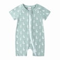 Krdevn Baby Tree Print Short Sleeve Romper Two Way Zipper Infant Summer ...