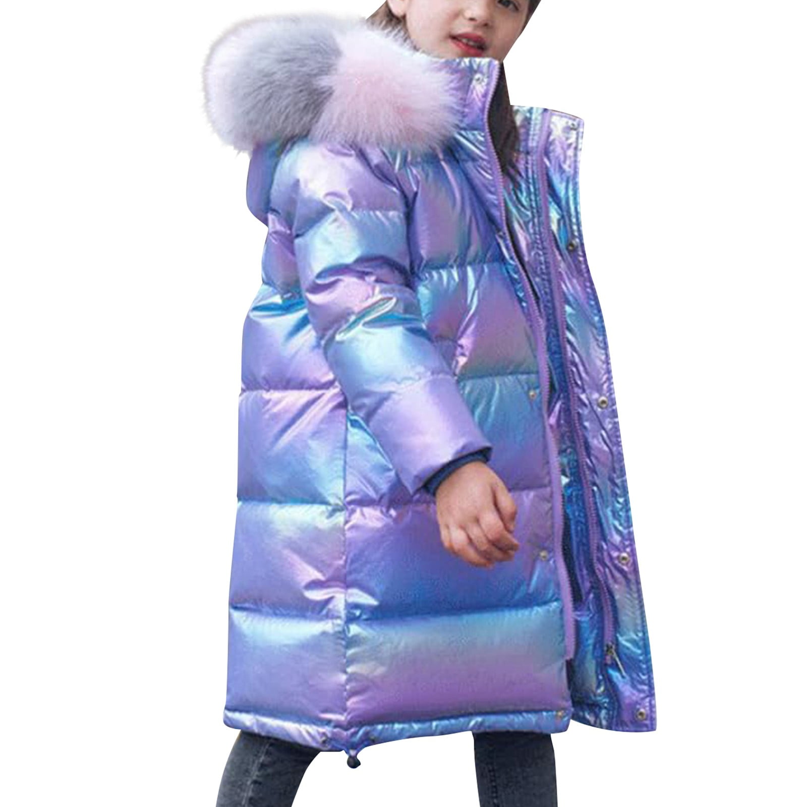 Krdevn Children's Winter Jacket Girls Winter Hood Outdoor Winter Coat ...