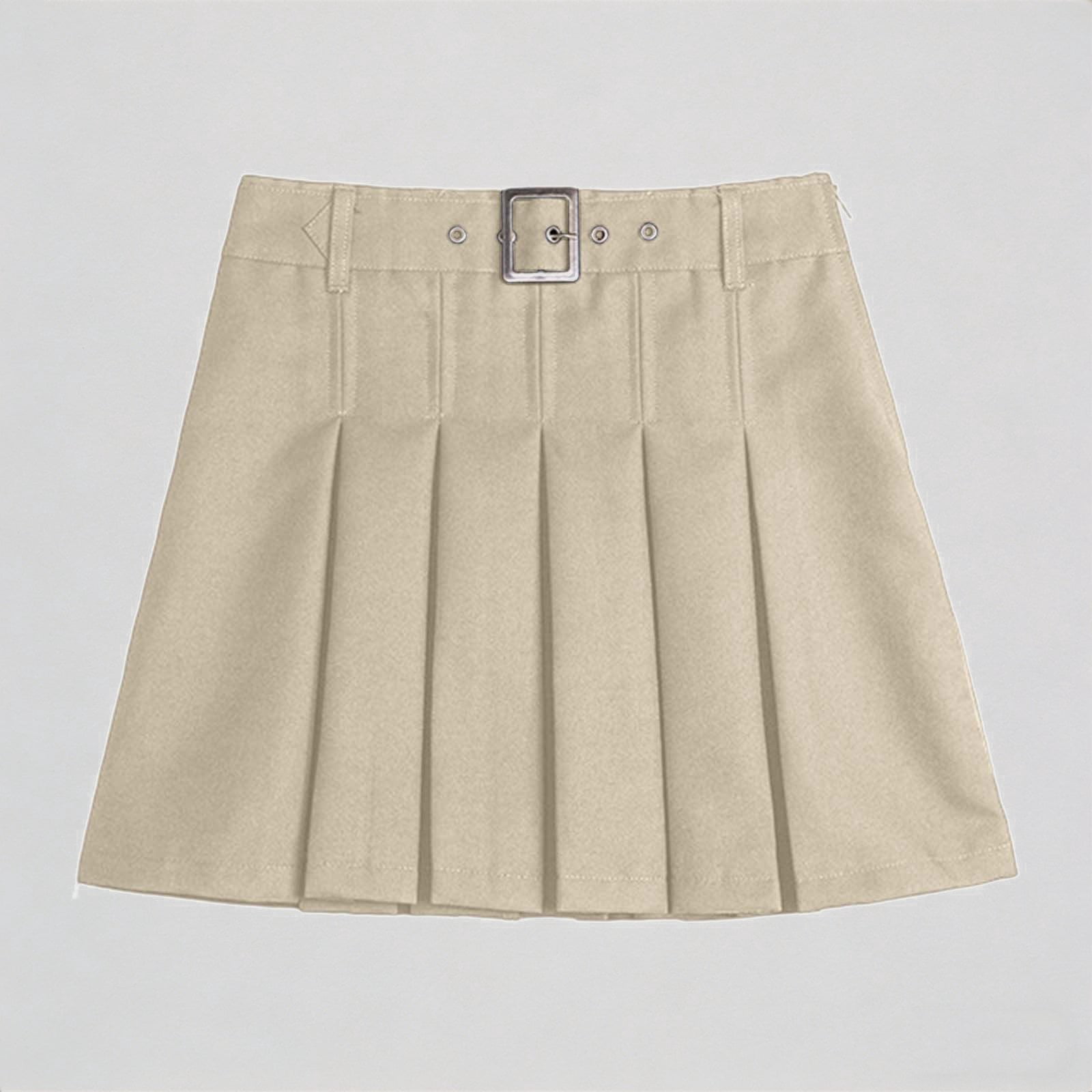 Krdevn Girls School Skirts Pleated Skirt for Kids British Style Casual ...