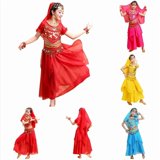 Krdevn Girls Sparkle Belly Dance Outfit, Traditional Chiffon Skirts ...