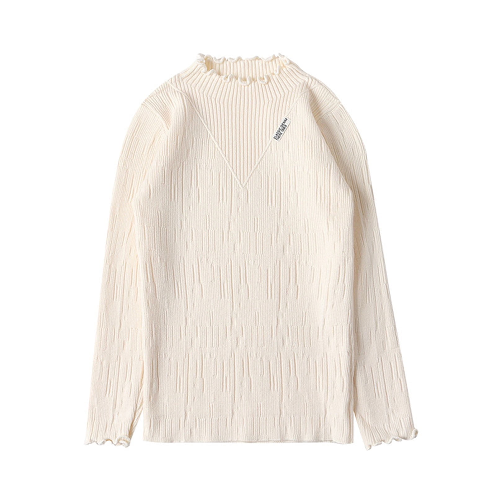 Krdevn Girls Sweaters Ruffled Edge Knitted Sweater for Girls Stylish ...