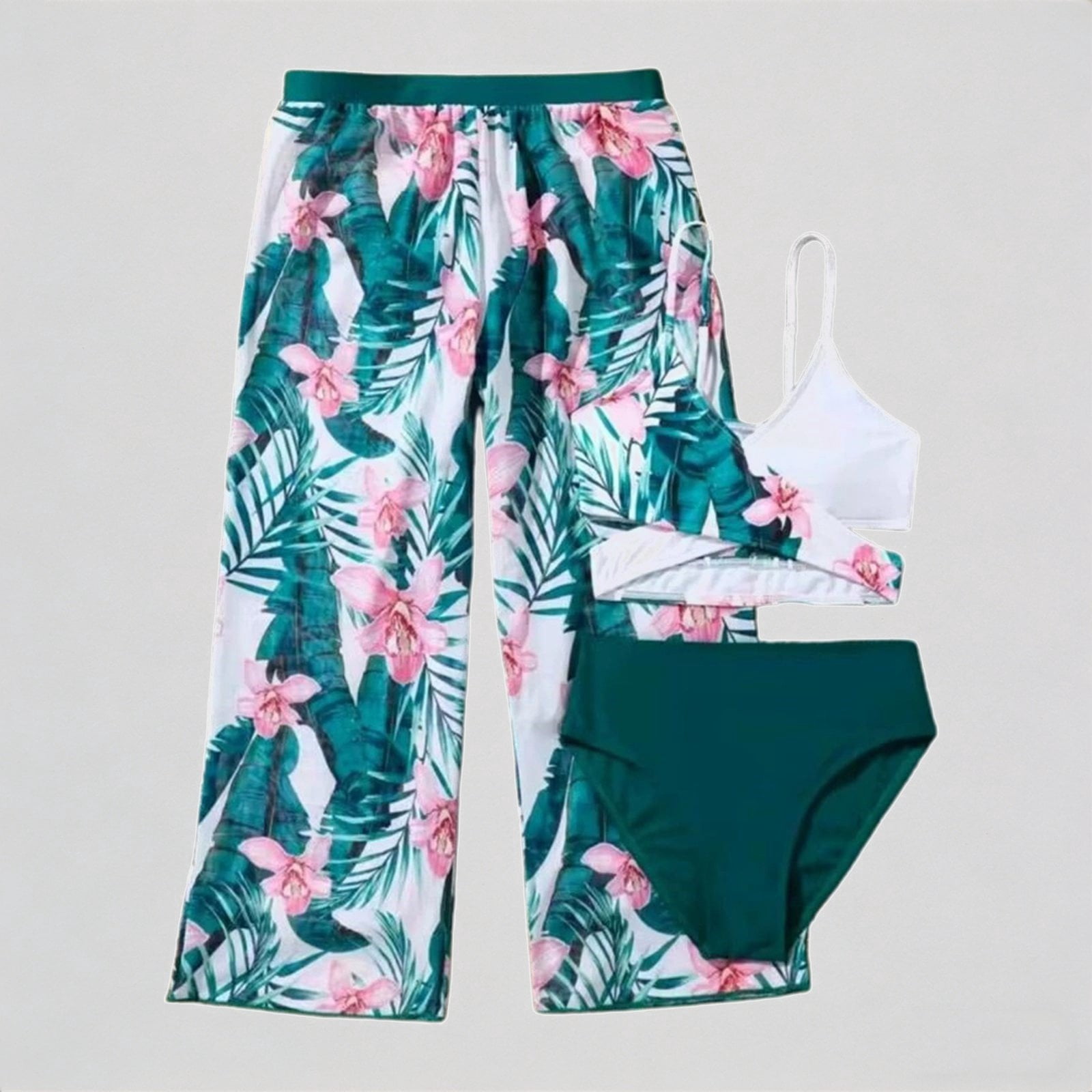 Krdevn Girls Swimwear for Beach Pool Three Piece Bikini Set for Girls ...