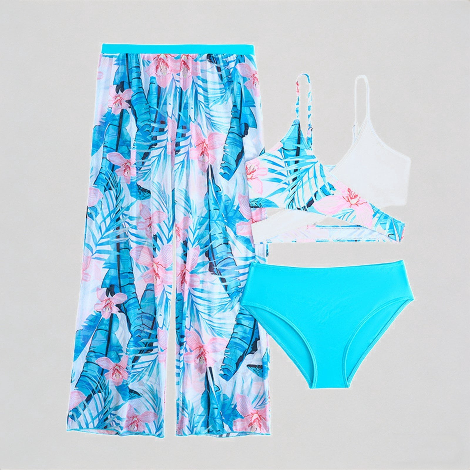 Krdevn Girls Swimwear for Beach Pool Three Piece Bikini Set for Girls ...