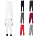 Krdevn Kids' Solid Color Formal Pants, Detachable Suspender Trousers ...