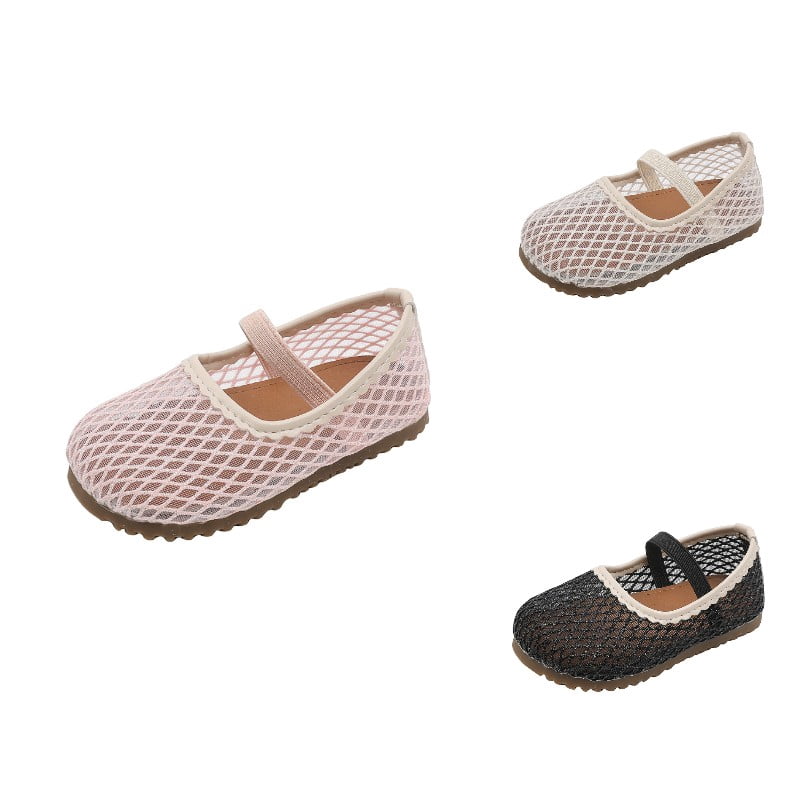 Krdevn Mary Jane Flat Heel Round Toe Mesh Detailed Breathable Soft Sole ...