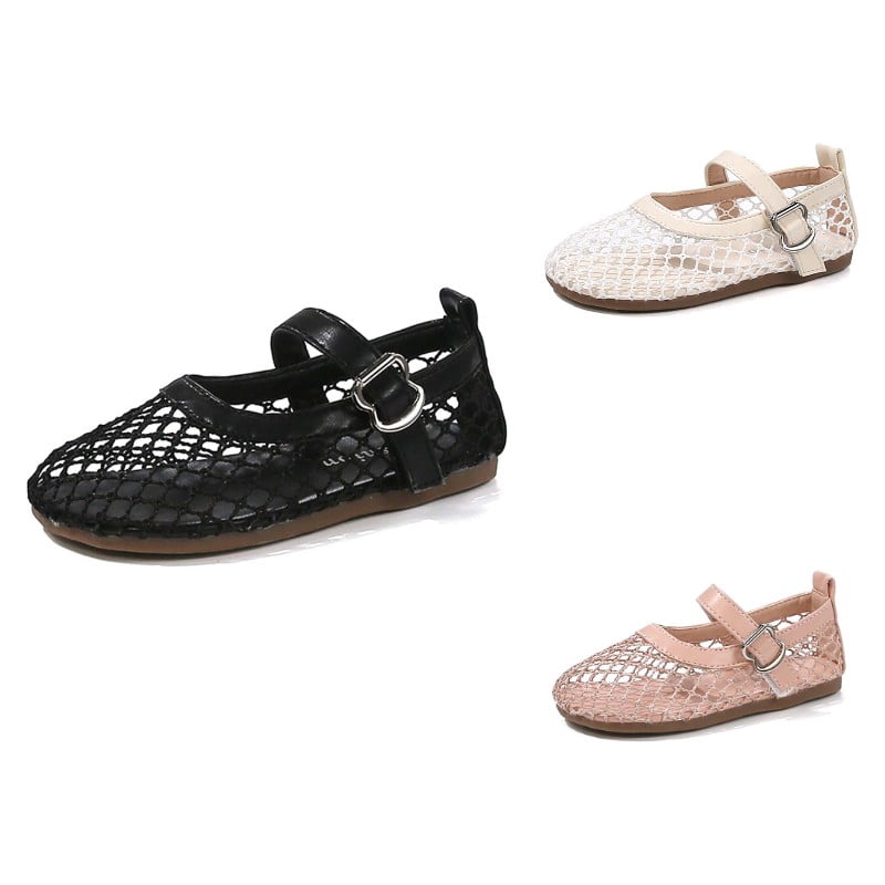 Krdevn Mary Jane Flat Heel Round Toe Mesh Detailed Breathable Soft Sole ...