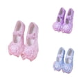 Krdevn Mary Jane Flat Heel Round Toe Satin Bow Sequin Detailed Soft ...